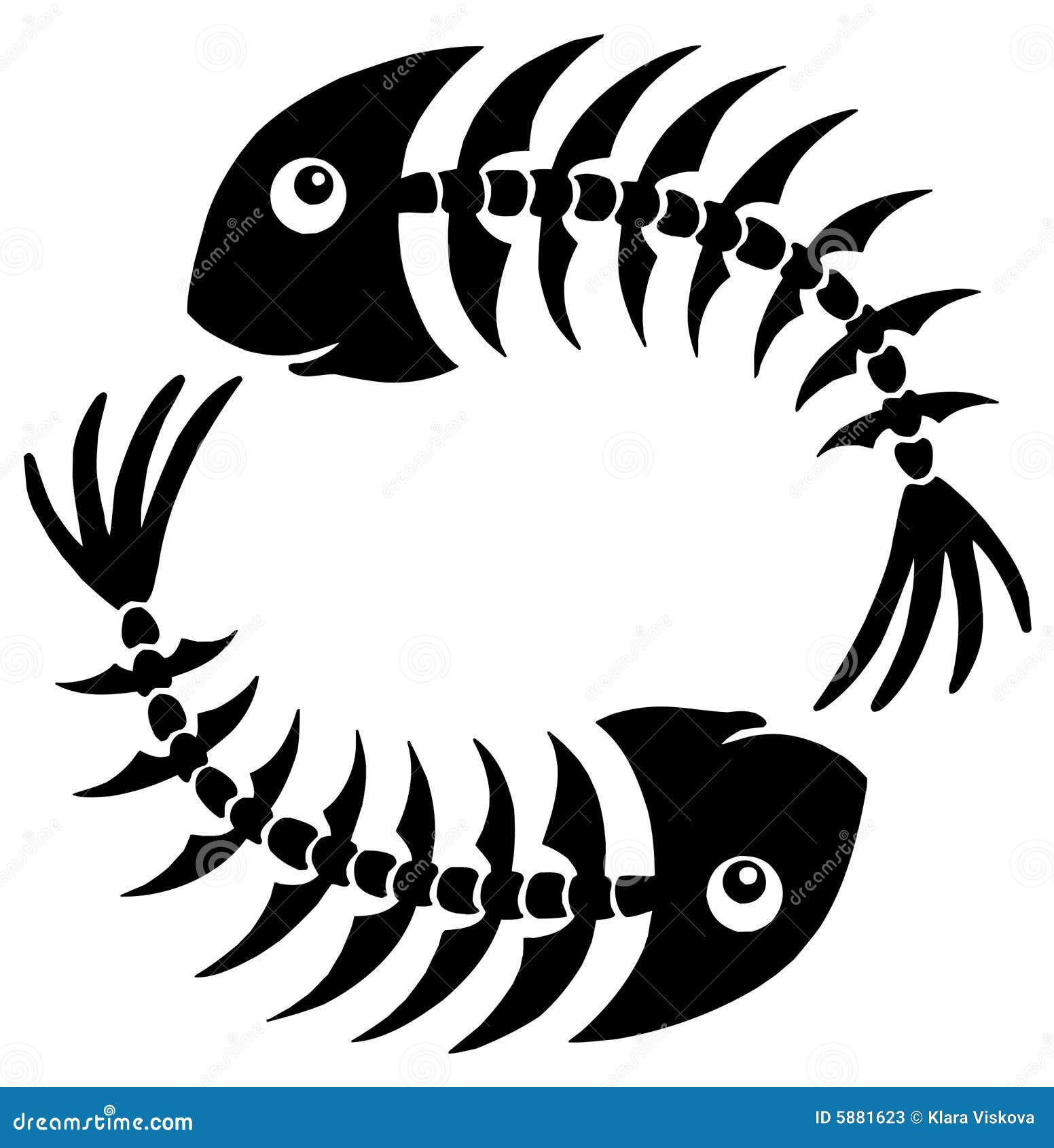 Pair of fishbones stock vector. Illustration of sharp - 5881623