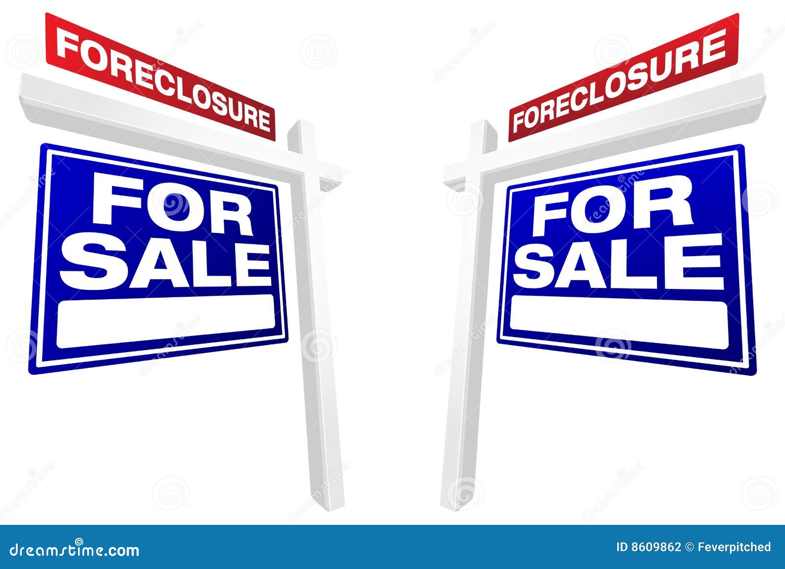 Pair of Foreclosure for Sale Real Estate Signs Stock Vector ...