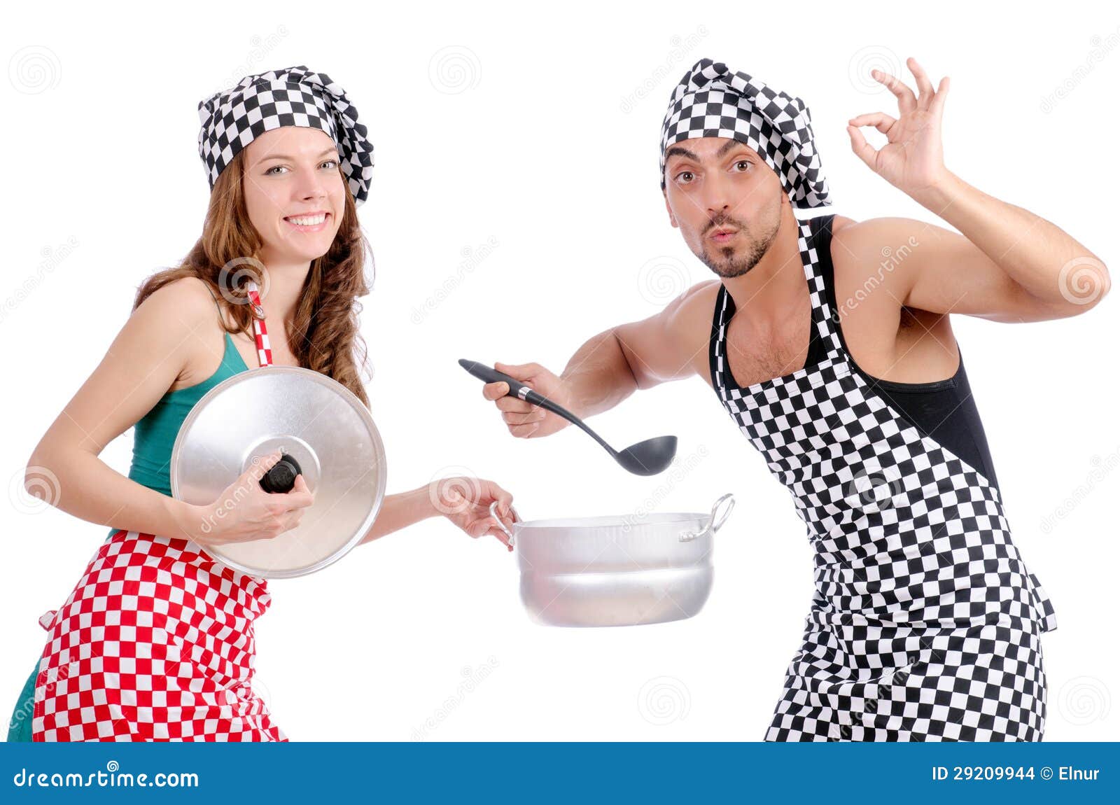 Pair of funny cooks stock photo. Image of cheerful, interior - 29209944