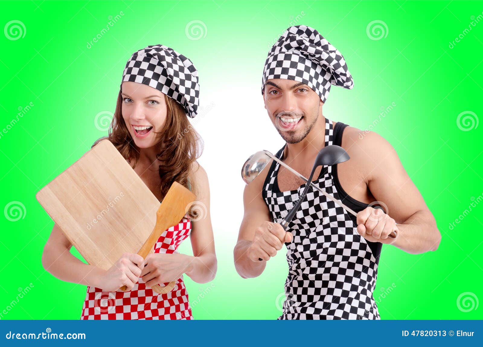 Pair of funny cooks stock image. Image of interior, caucasian - 47820313