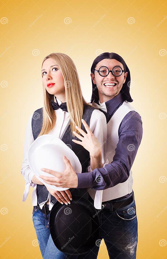 Pair in funny love concept stock image. Image of positive - 60357595