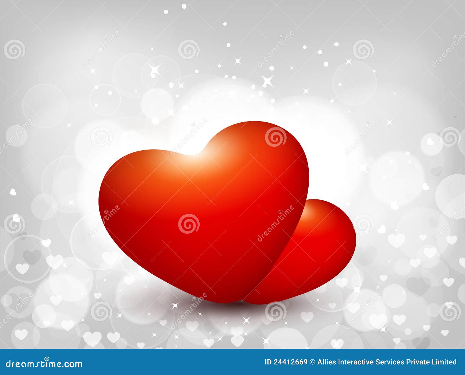 Pair of Glowing Heart on Abstract Background. Stock Vector ...