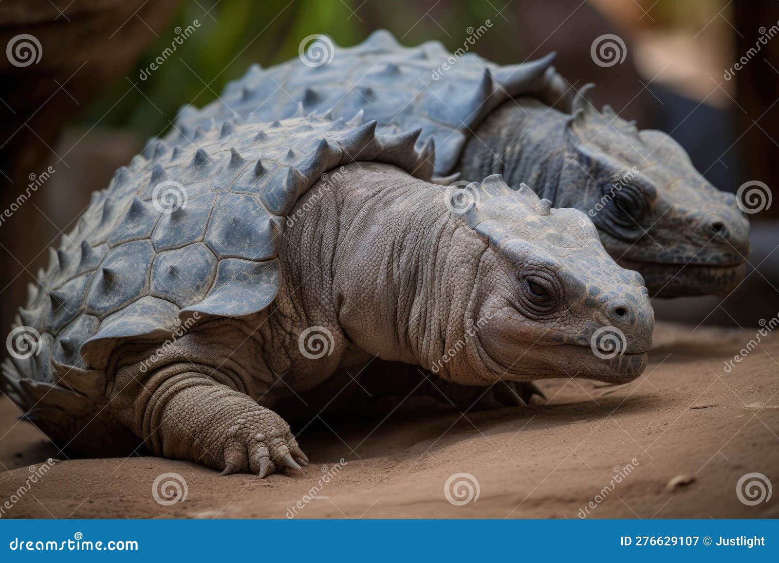 A Pair of Glyptodons Gently Nudging Each Other in a Gentle Hug. Stock ...