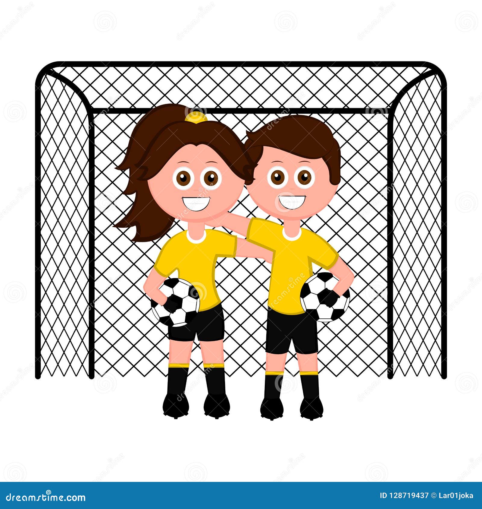 Pair of Goalkeepers on a Net Stock Vector - Illustration of clipart ...