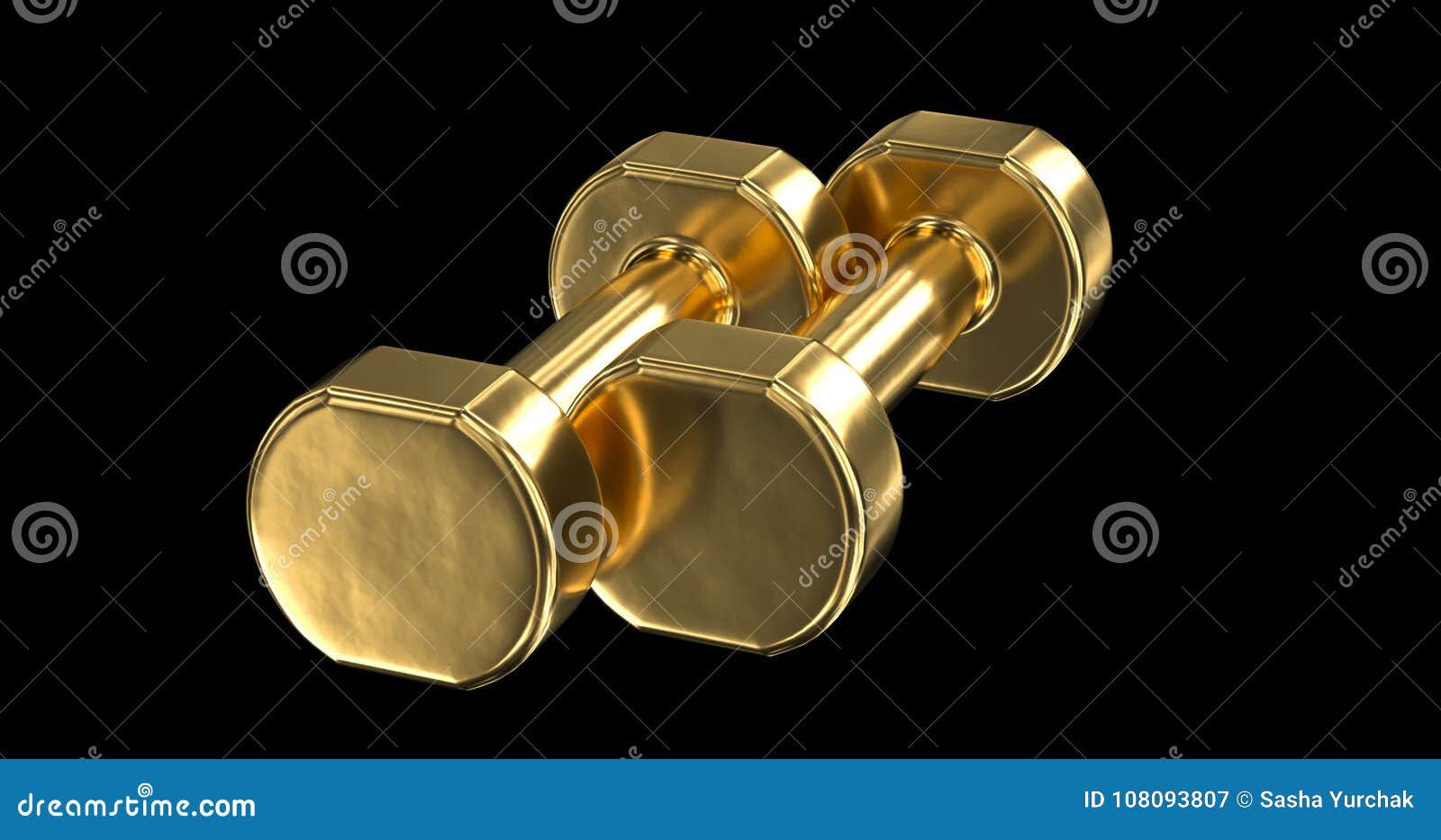 Pair of gold dumbbells stock video. Video of metal, reflection - 108093807