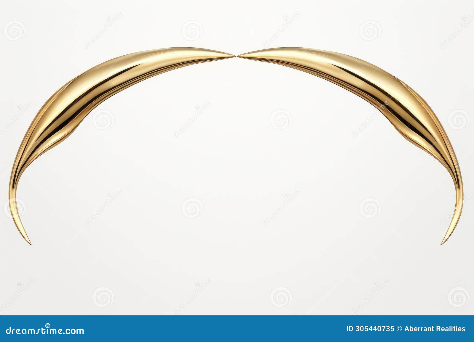 A Pair of Gold Horns on a White Background Stock Illustration ...