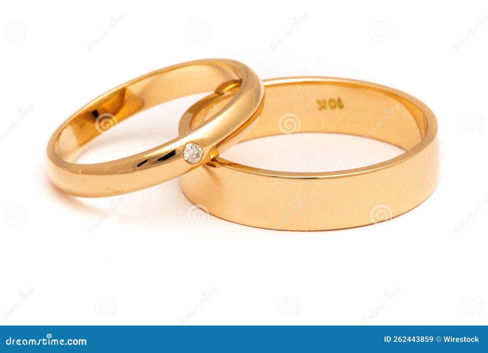 Pair of Gold Ring Isolated on a White Background Stock Image - Image of ...