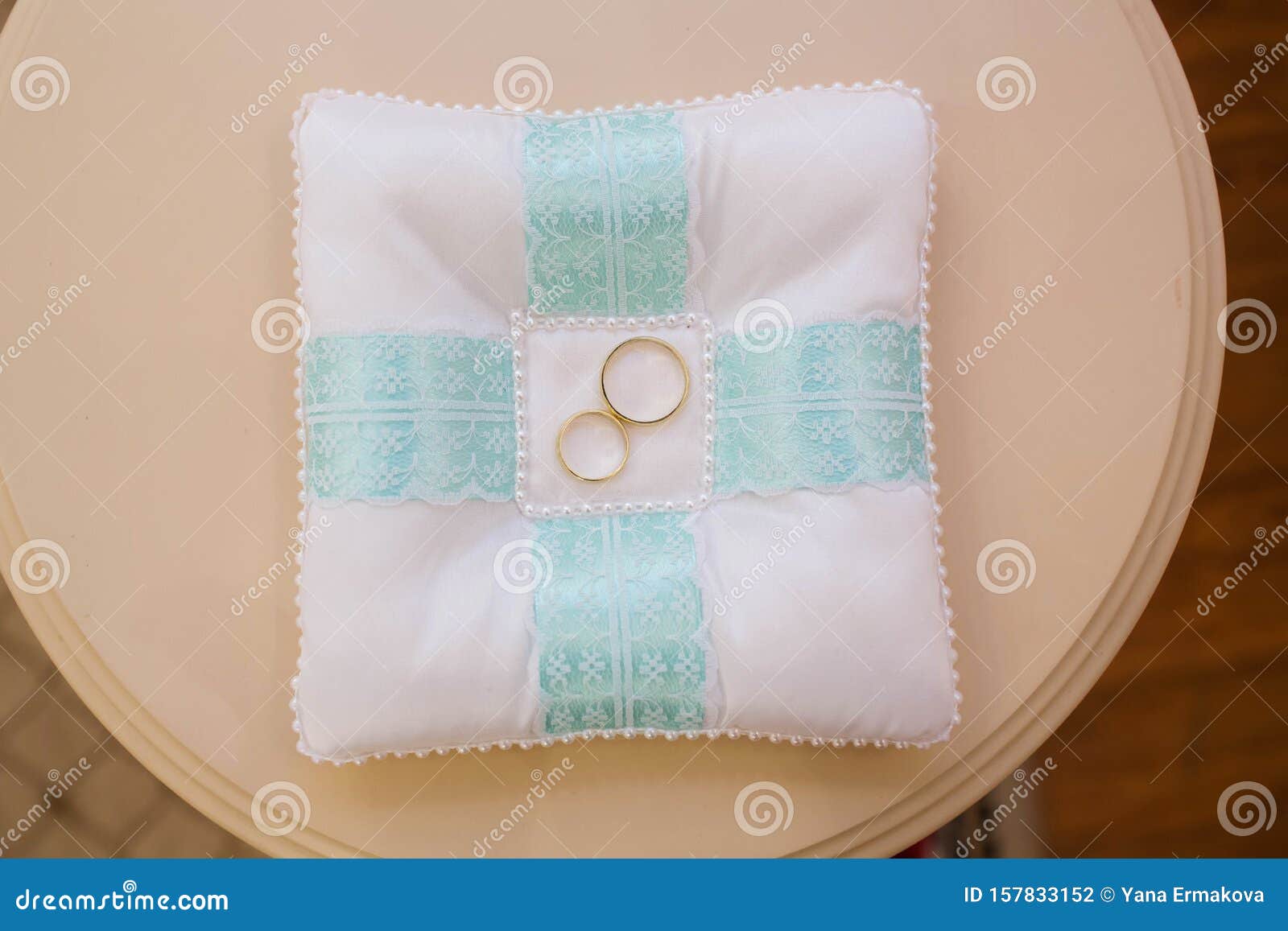 Gold Wedding Rings on Stand for Rings Stock Photo - Image of macro ...