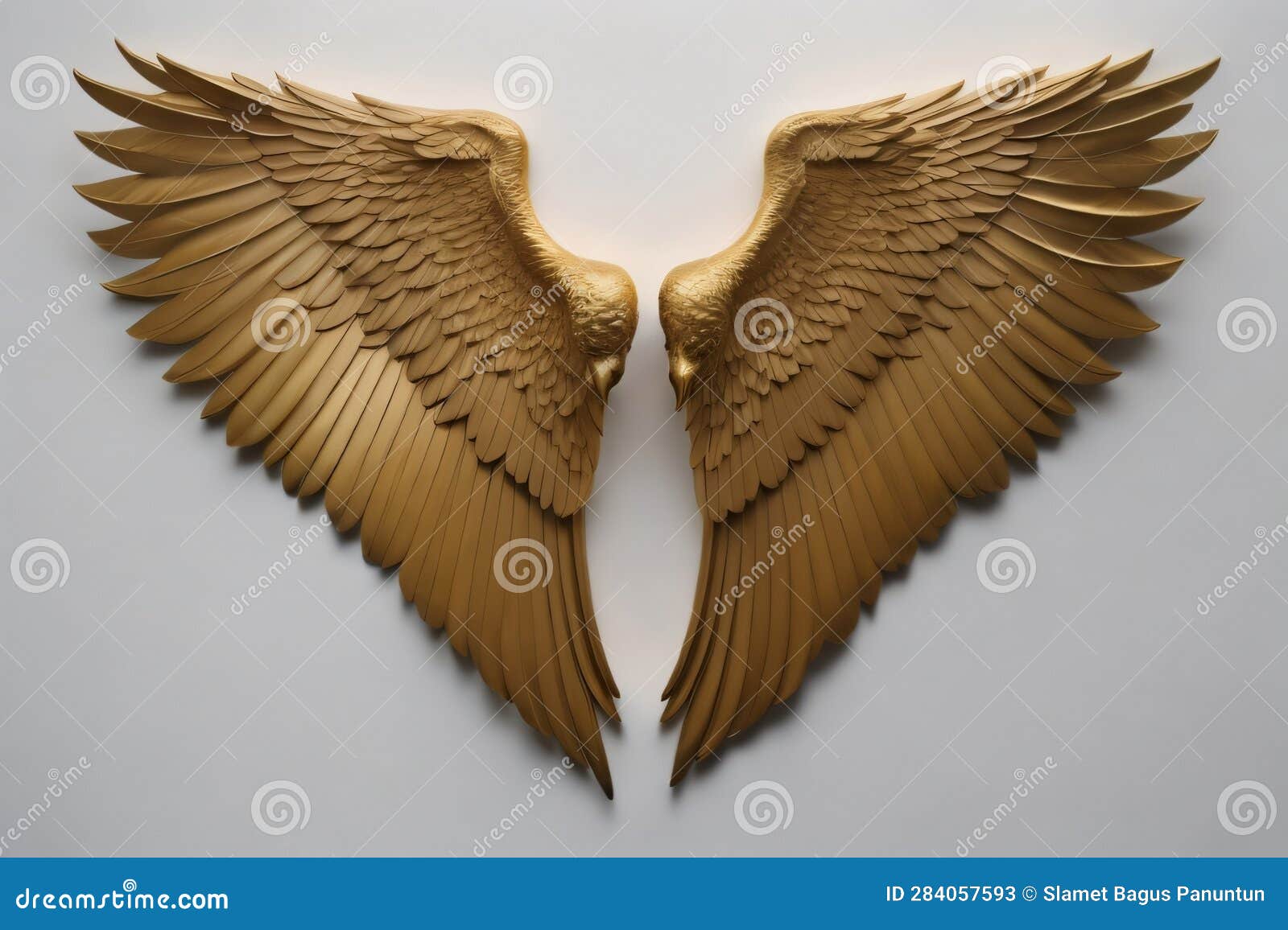 A Pair of Golden Angel Wings for Mockup Stock Illustration ...