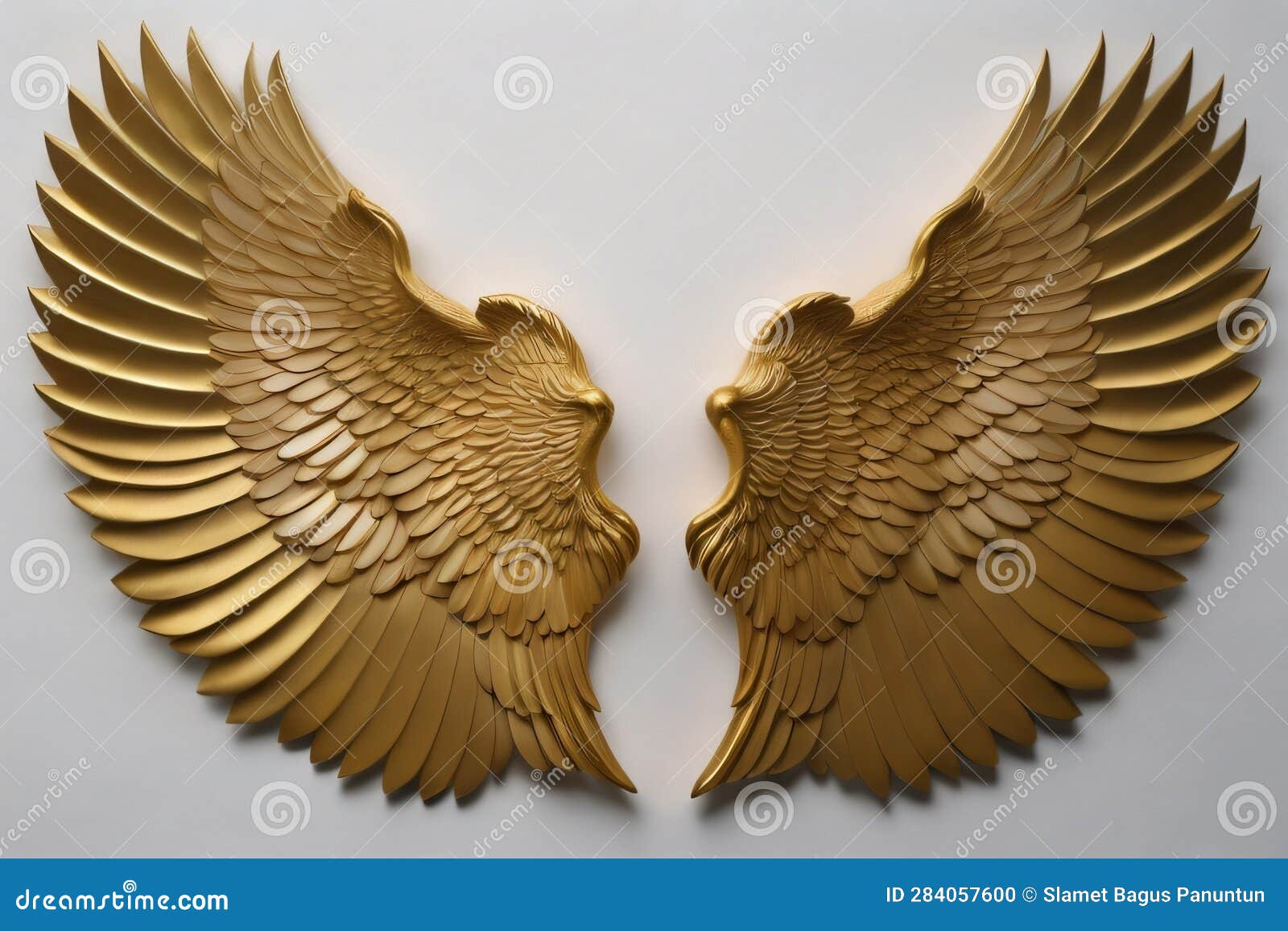 A Pair of Golden Angel Wings for Mockup Stock Illustration ...