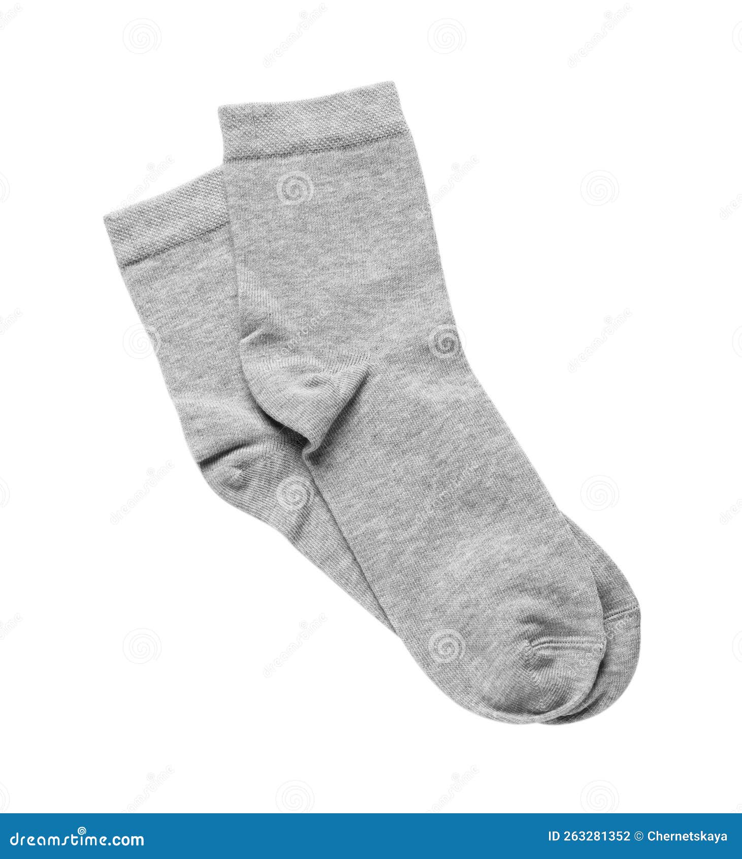 Pair of Grey Socks Isolated on White, Top View Stock Photo - Image of ...