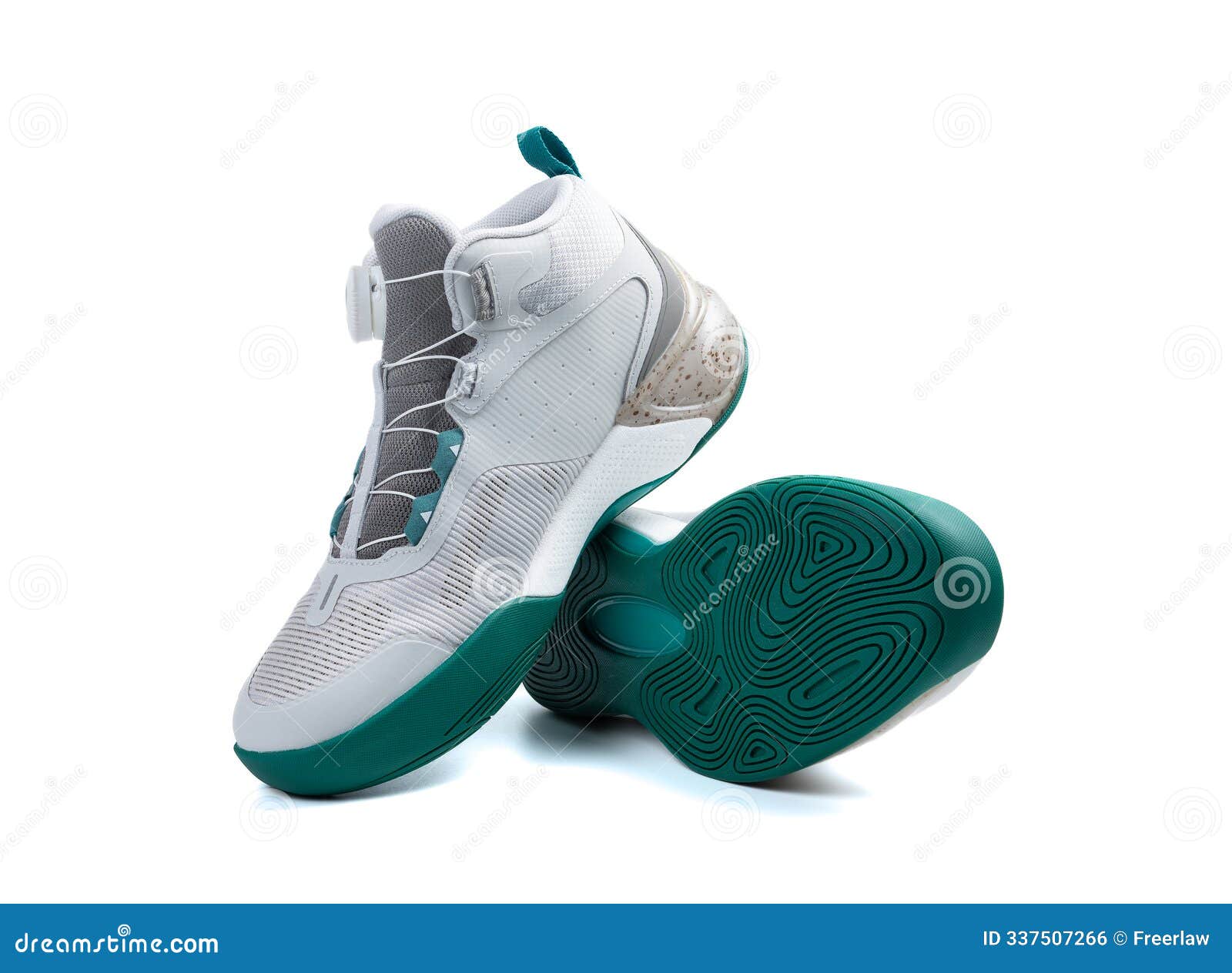 Pair of Grey Sporty Shoes for Kid on a White Background at Horizontal ...