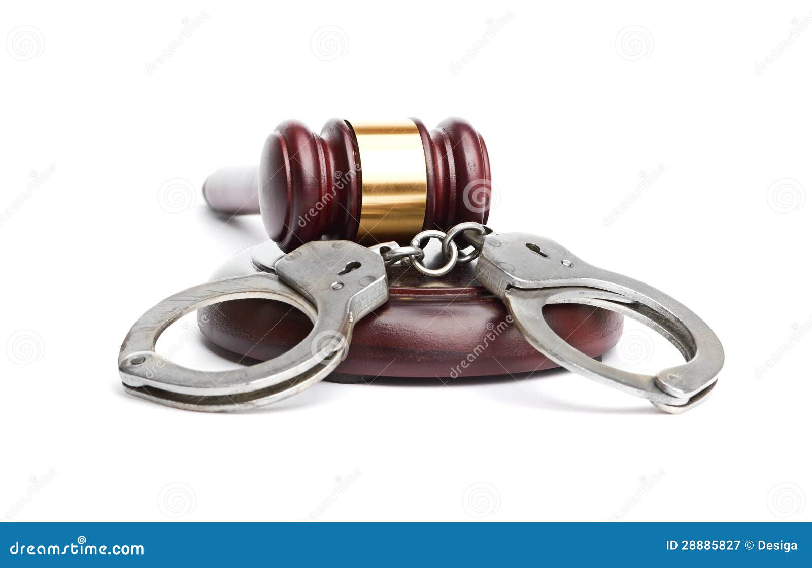 A Pair of Handcuffs and Gavel Stock Image - Image of gavel, chain: 28885827