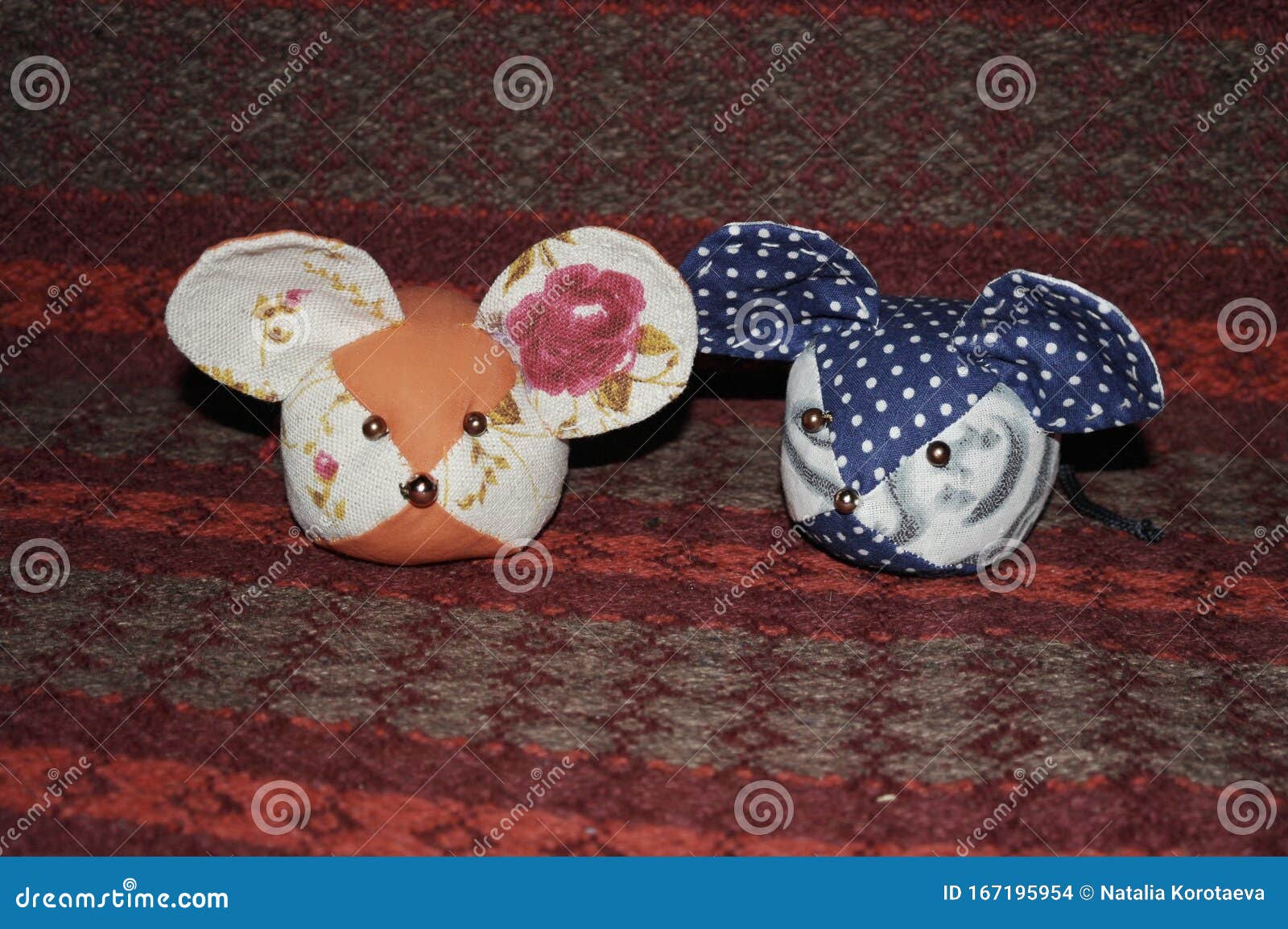 A Pair of Handmade Textile Mice Stock Photo - Image of close, chinese ...