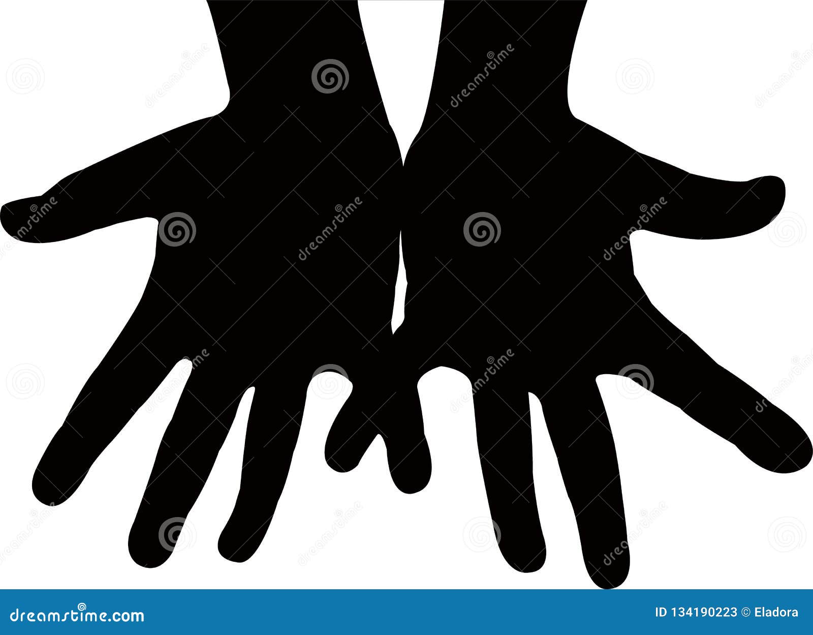 A Pair Hands Black Color Silhouette Vector Stock Vector - Illustration ...