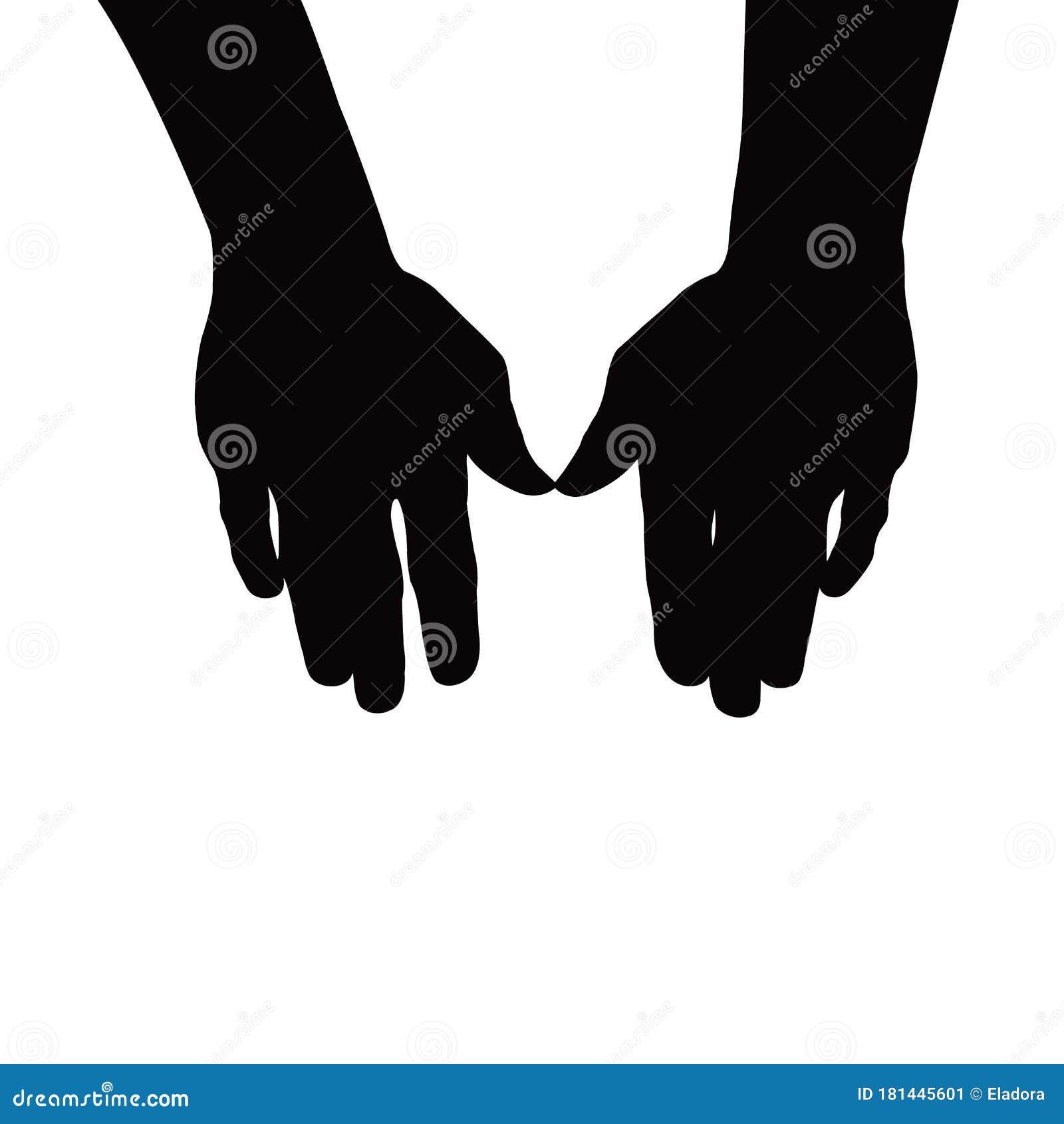 A Pair Hands Black Color Silhouette Vector Stock Vector - Illustration ...