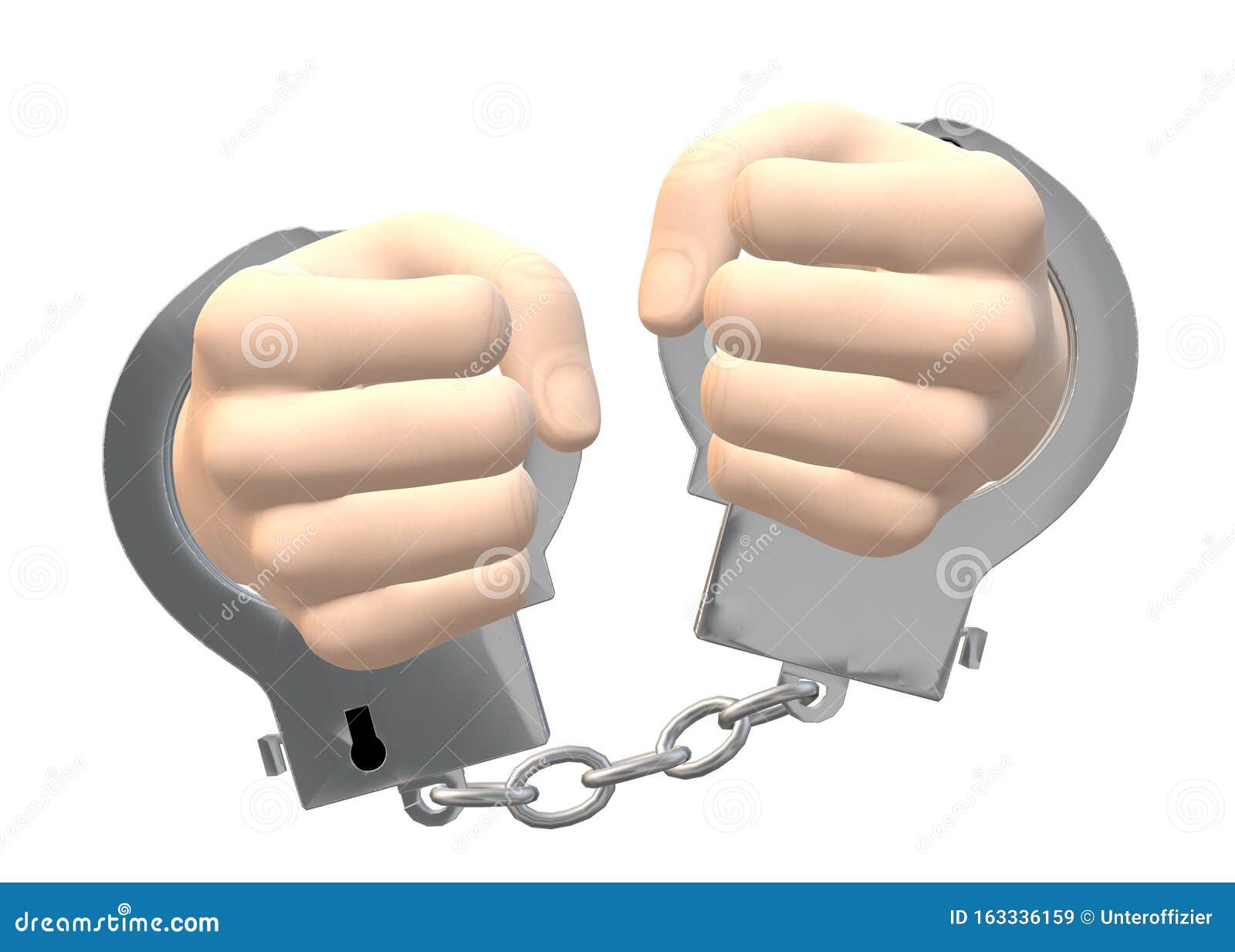 A Pair of Hands Cuffed by Handcuffs Against a White Backdrop Stock ...