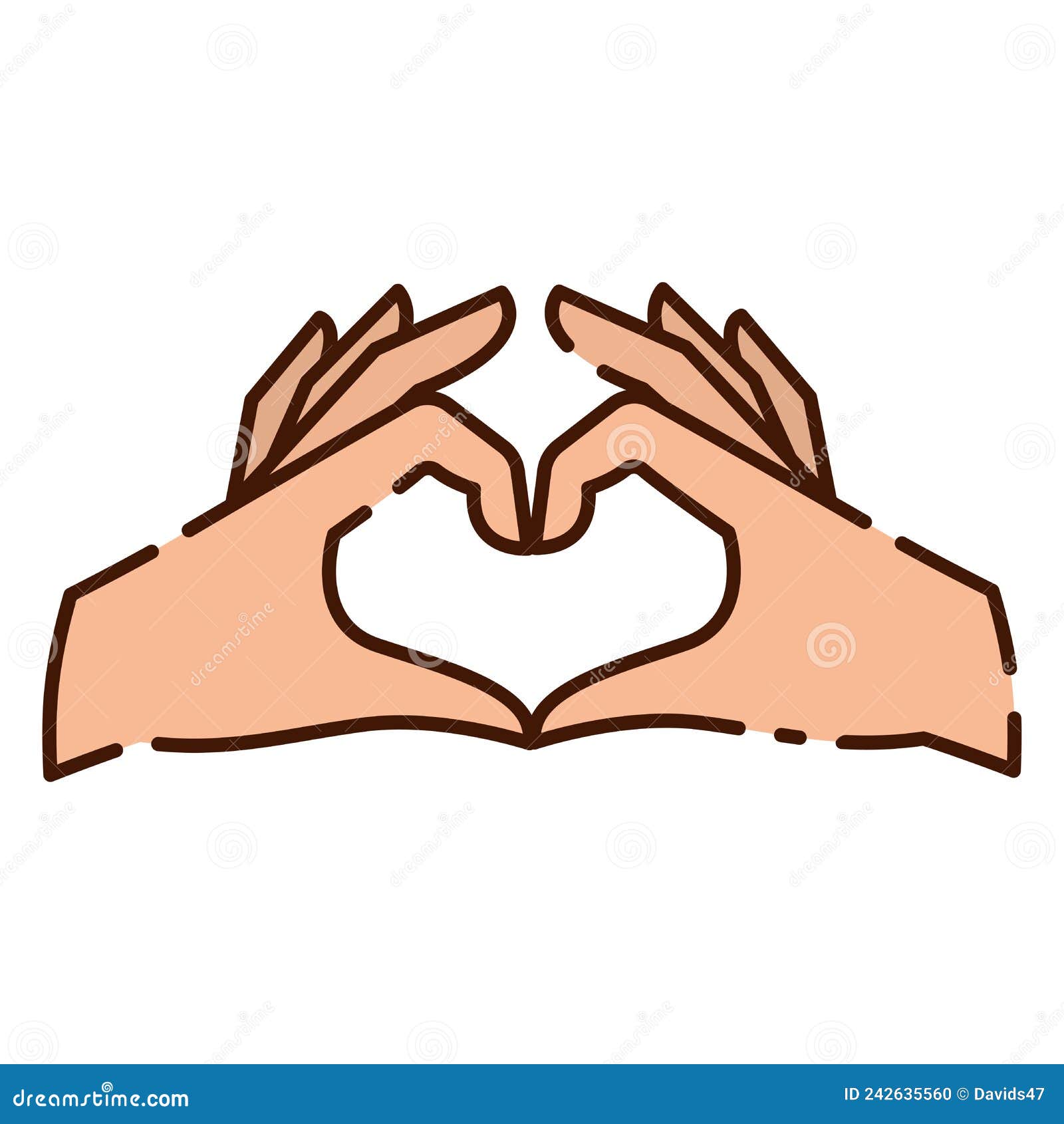 Pair of Hands Doing a Heart Shape Flat Design Icon Vector Stock Vector ...