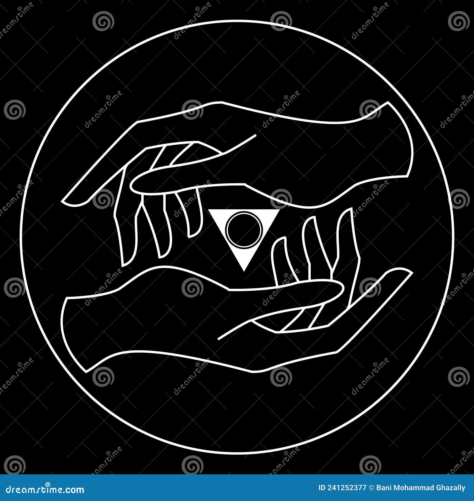 A Pair of Hands with a Triangle Symbol in the Middle Black Edition. Eps ...