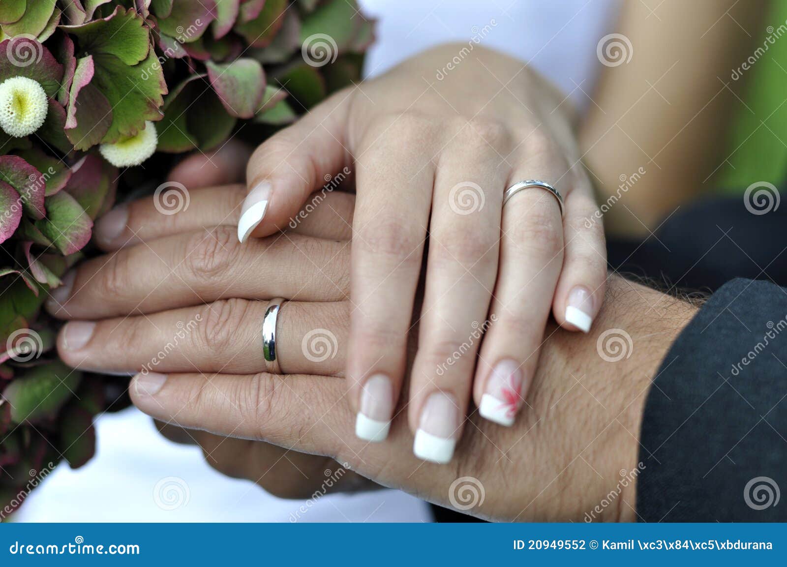 Pair of Hands with Wedding Rings Stock Photo - Image of healthy ...