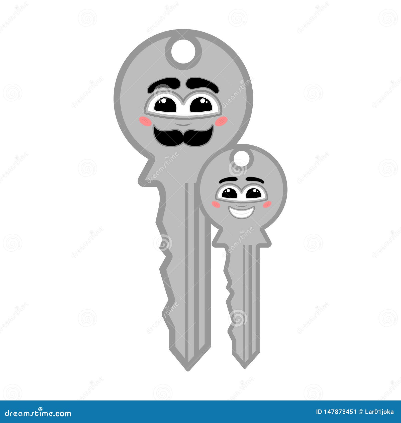 Pair of Happy Keys with a Smile Stock Vector - Illustration of people ...