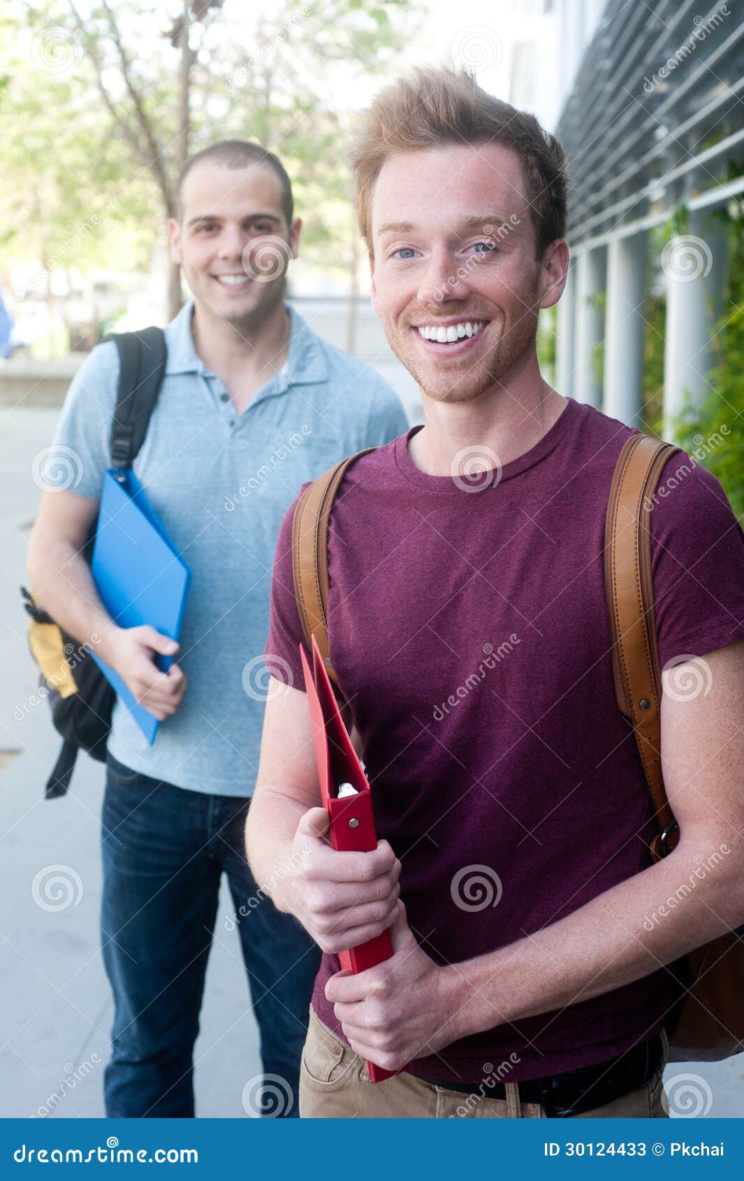 Pair of Happy Young Male Students Stock Image - Image of guys, happy ...