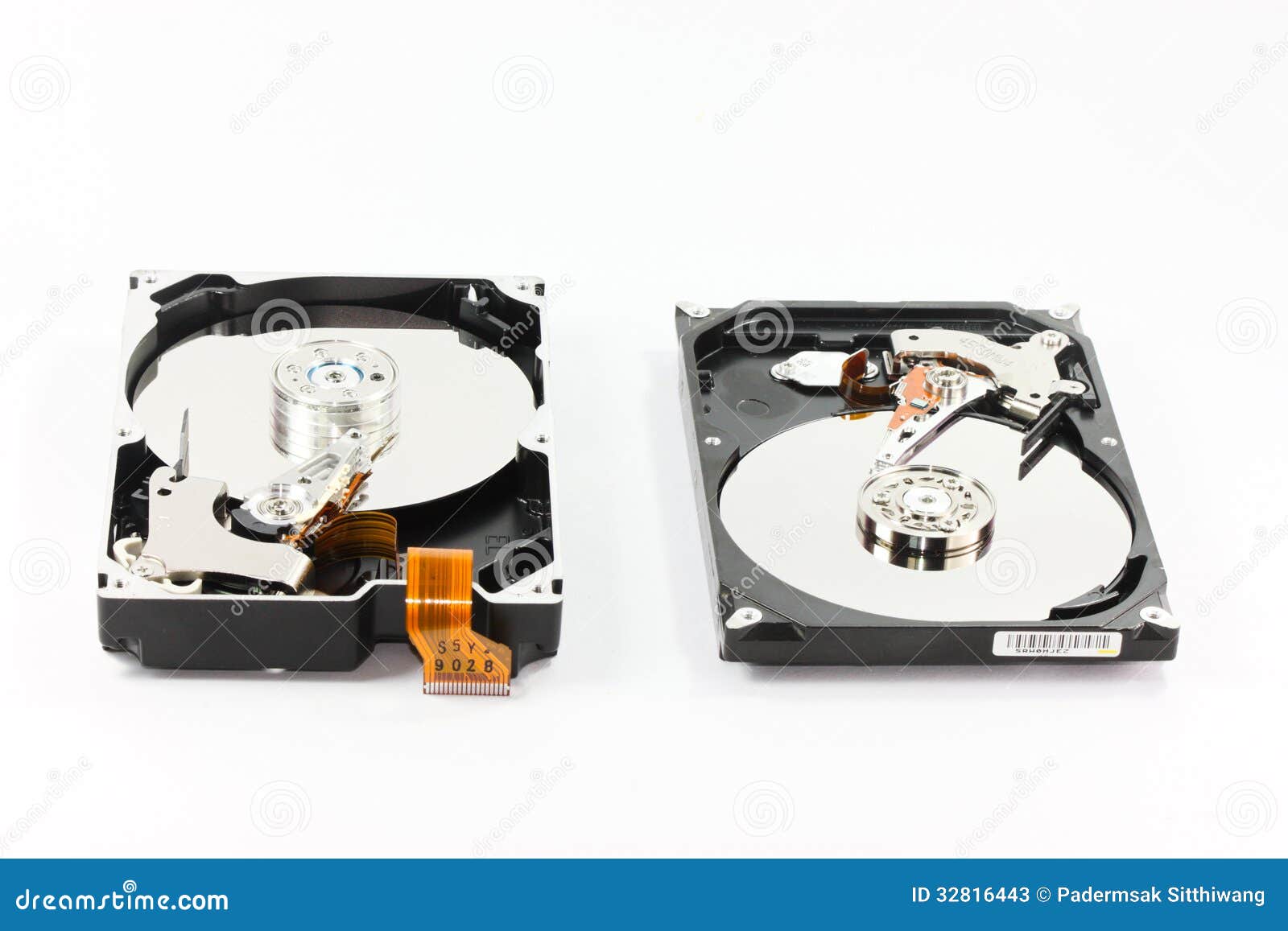 Pair of Hard Disk on White Backgound Stock Image - Image of harddisk ...