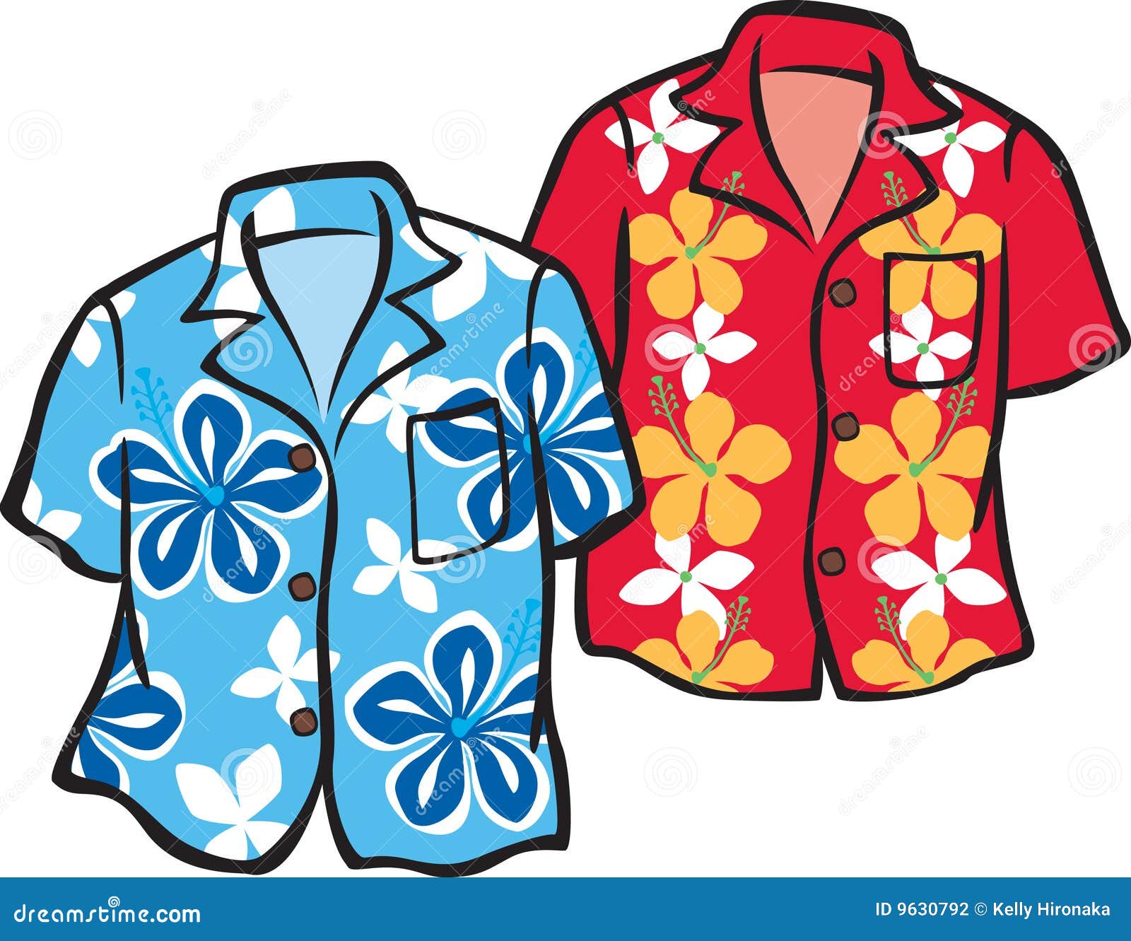 Pair Of Hawaiian Aloha Shirts Stock Photography - Image: 9630792