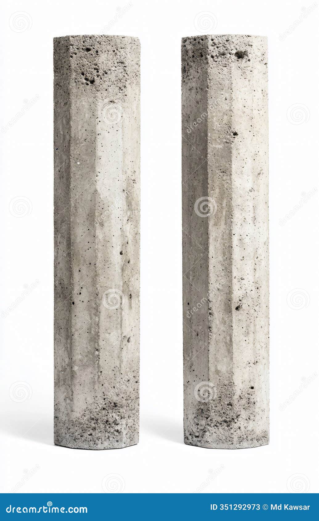 Pair of Hexagonal Concrete Pillars Architectural High Quality Image ...
