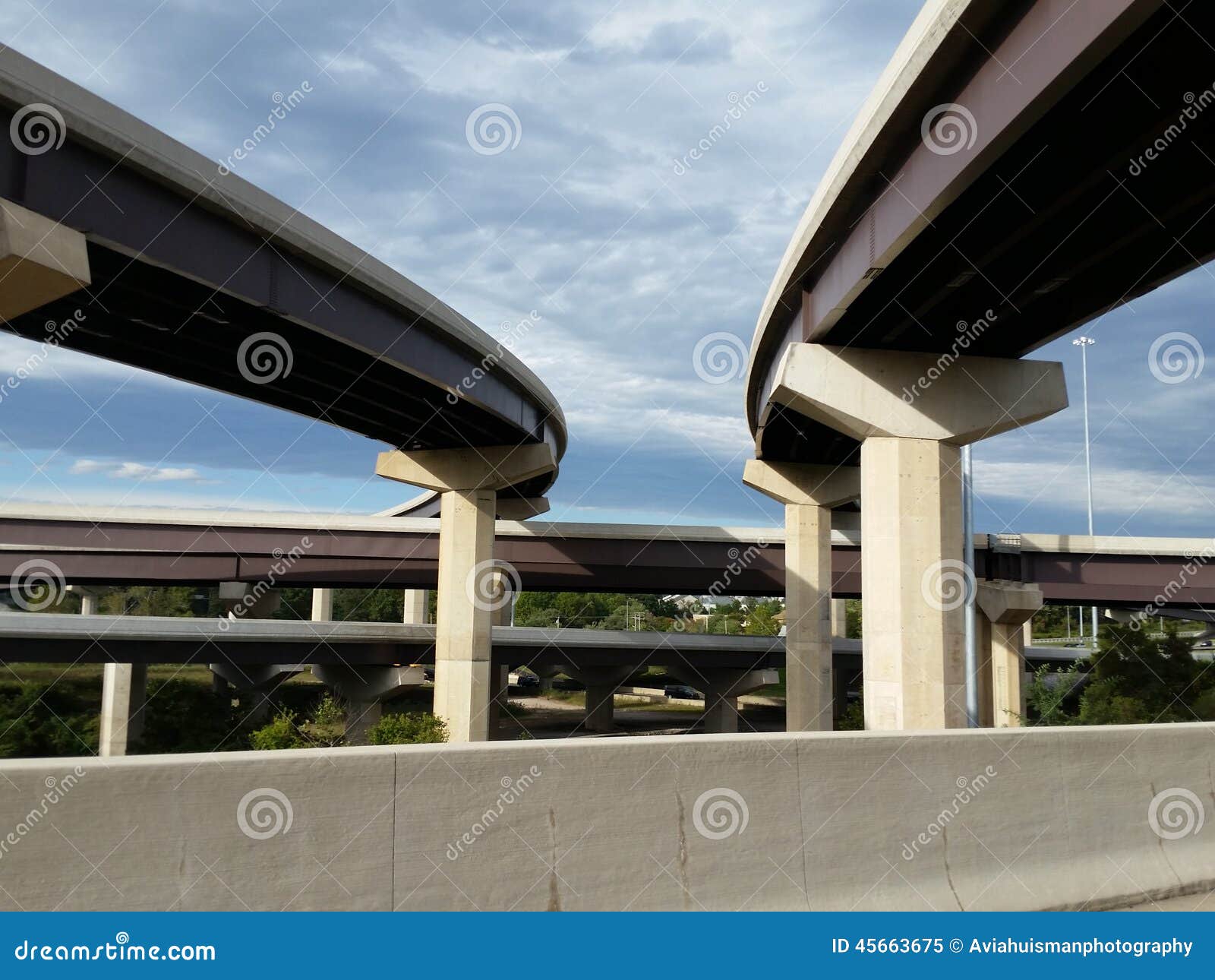 Pair of Highway Overpasses stock image. Image of highway - 45663675