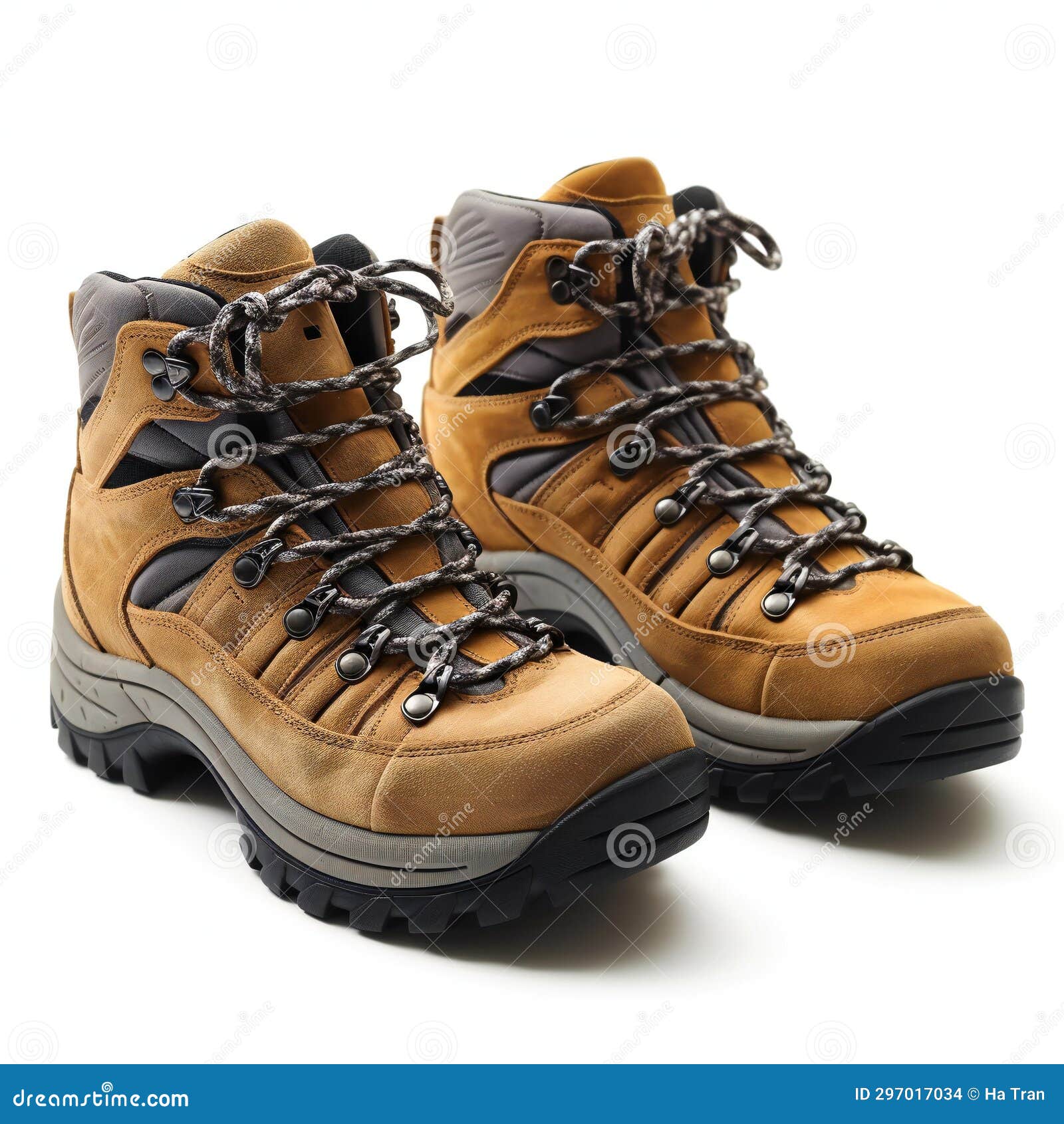 A Pair of Hiking Boots Isolated on a White Background Stock ...
