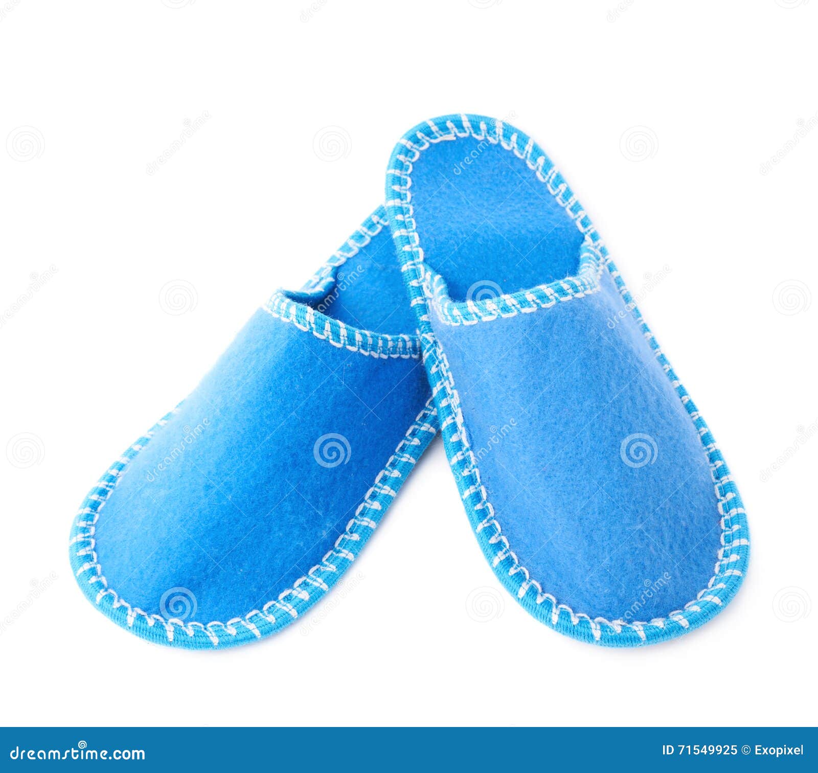 Pair of House Slippers Isolated Over White Background Stock Image ...
