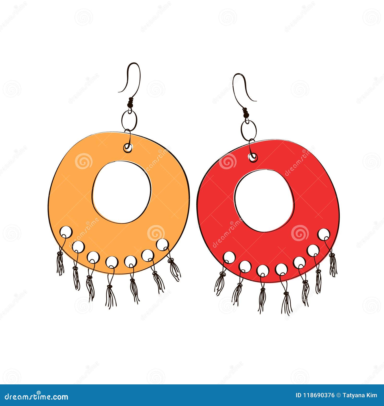 A Pair of Indian Earrings. Women Accessory Decoration Stock ...
