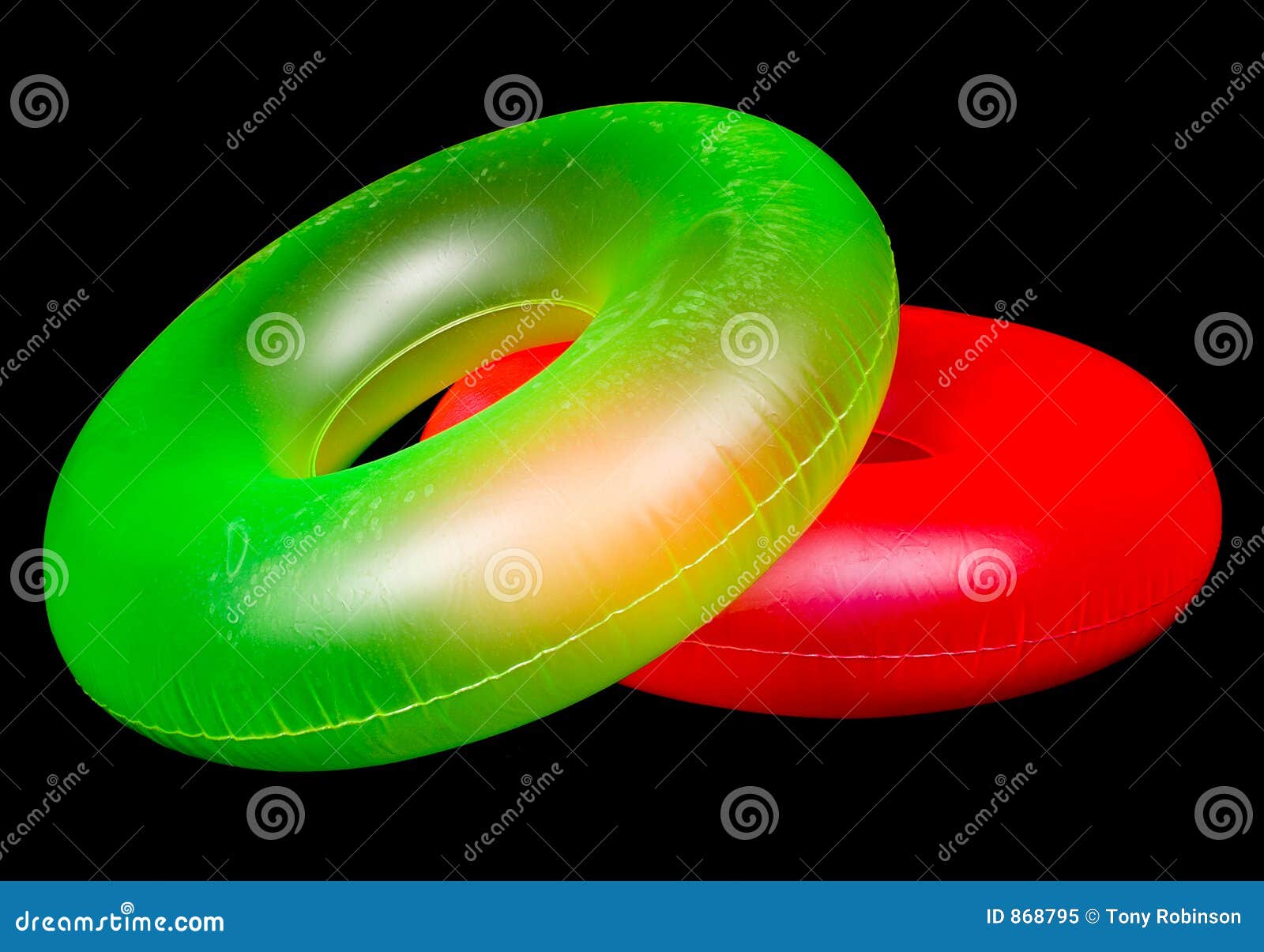 Pair of Inflatable Round Pool Tubes Stock Image - Image of sunny, tube ...