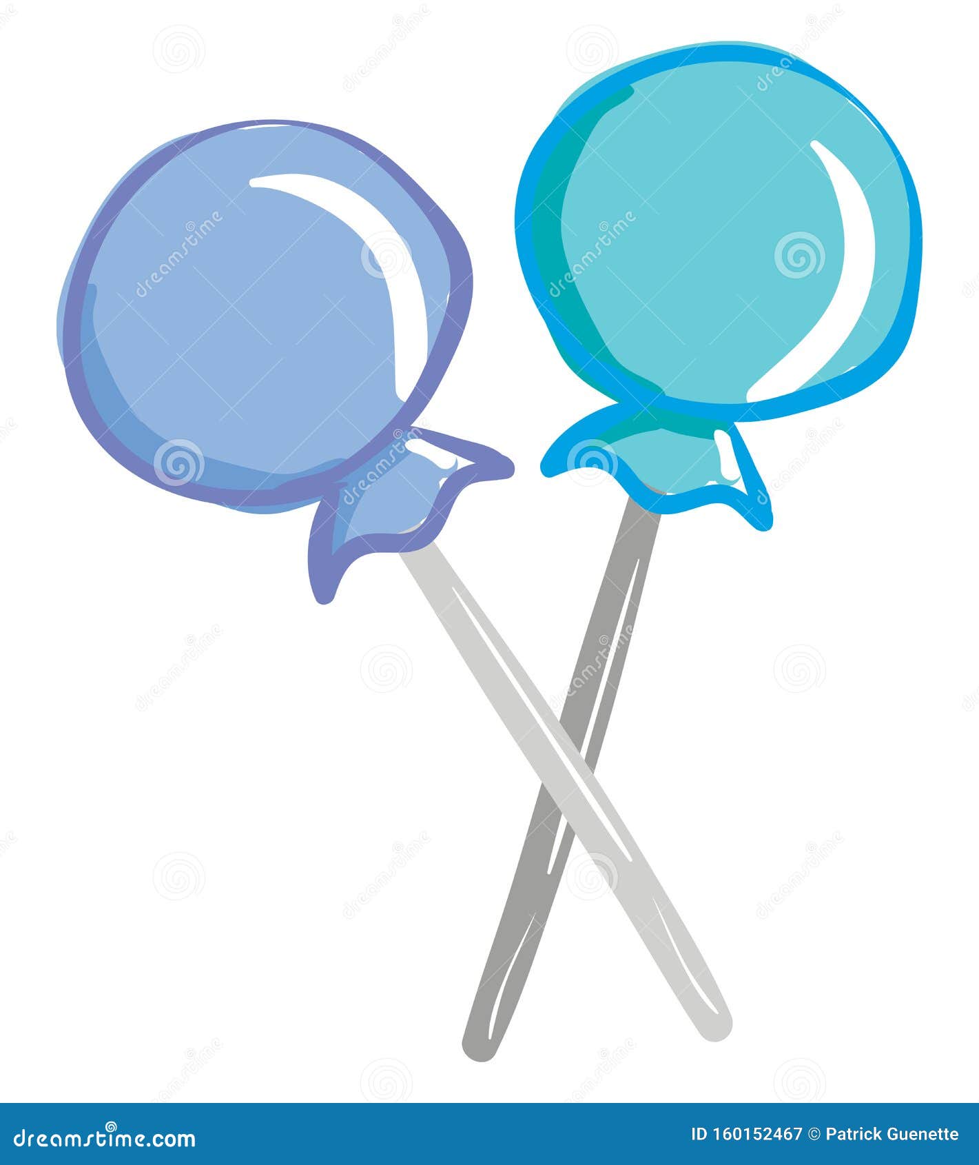A Pair of Blue Lollipops Vector or Color Illustration Stock Vector ...