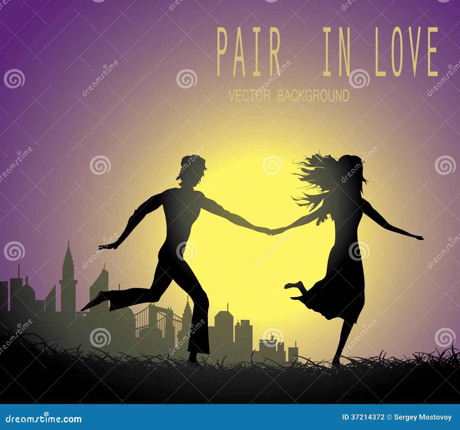 Pair in love stock vector. Illustration of abstract, grass - 37214372