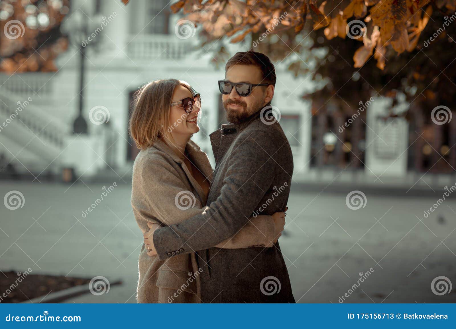 The Pair of Lovers Cuddle and Hold Hands during a Romantic Outing Stock ...