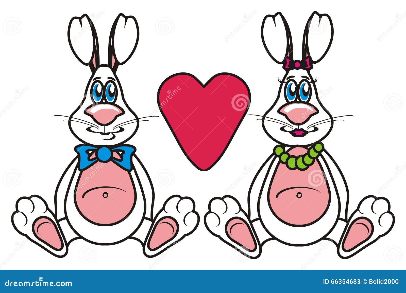 Pair of lovers rabbits stock illustration. Illustration of feelings ...