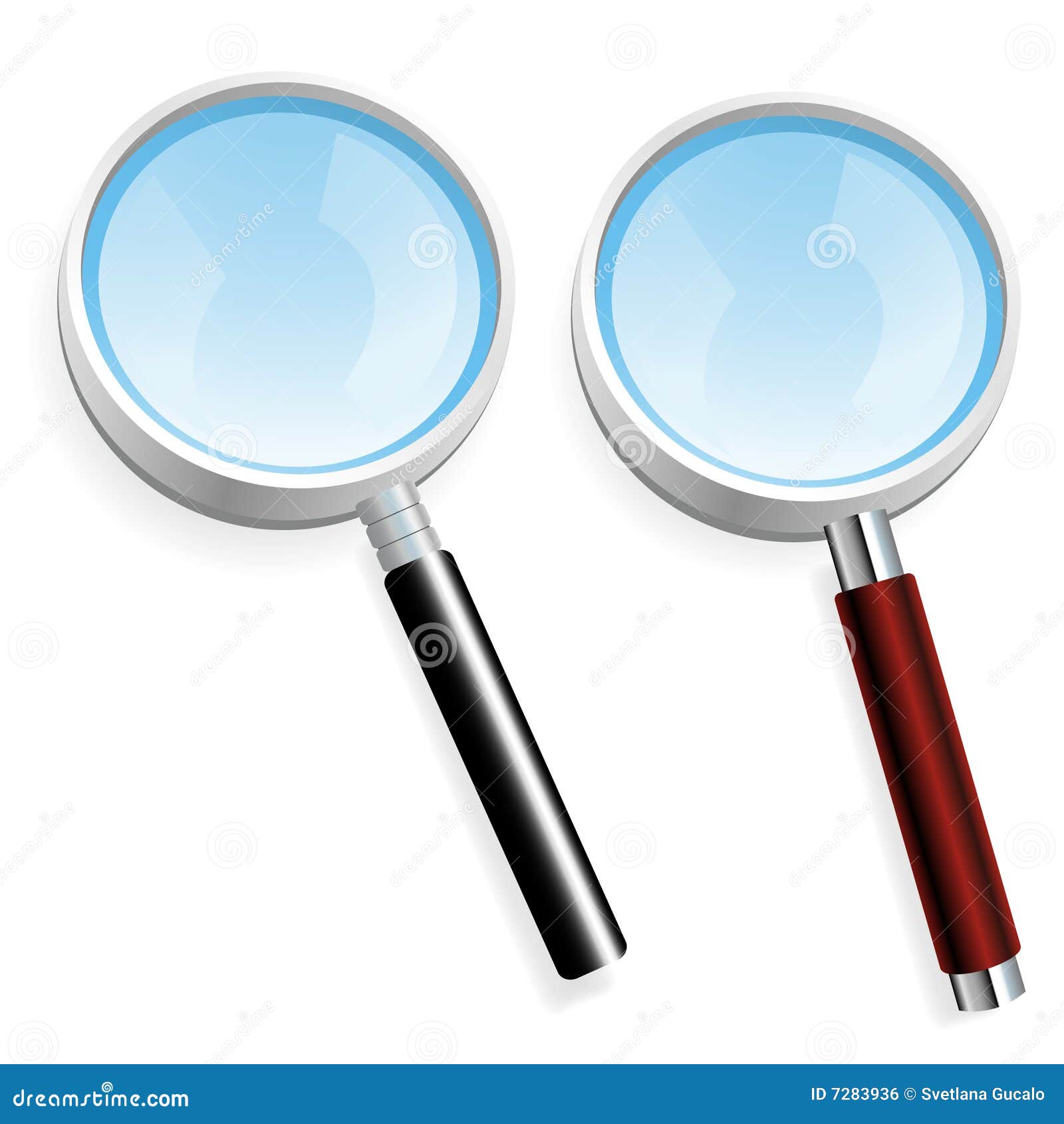 Pair of magnifiers stock vector. Illustration of pair - 7283936