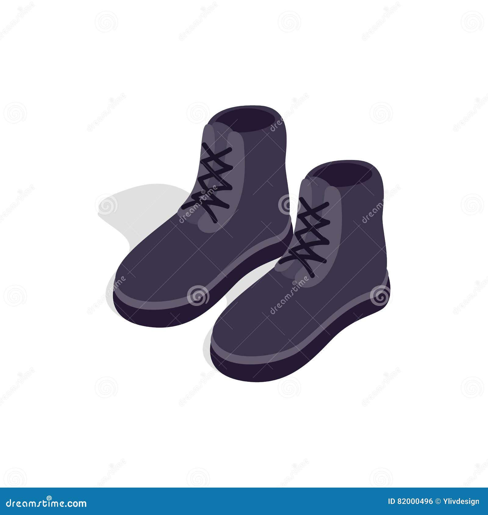 Pair of Male Boots Icon, Isometric 3d Style Stock Vector - Illustration ...