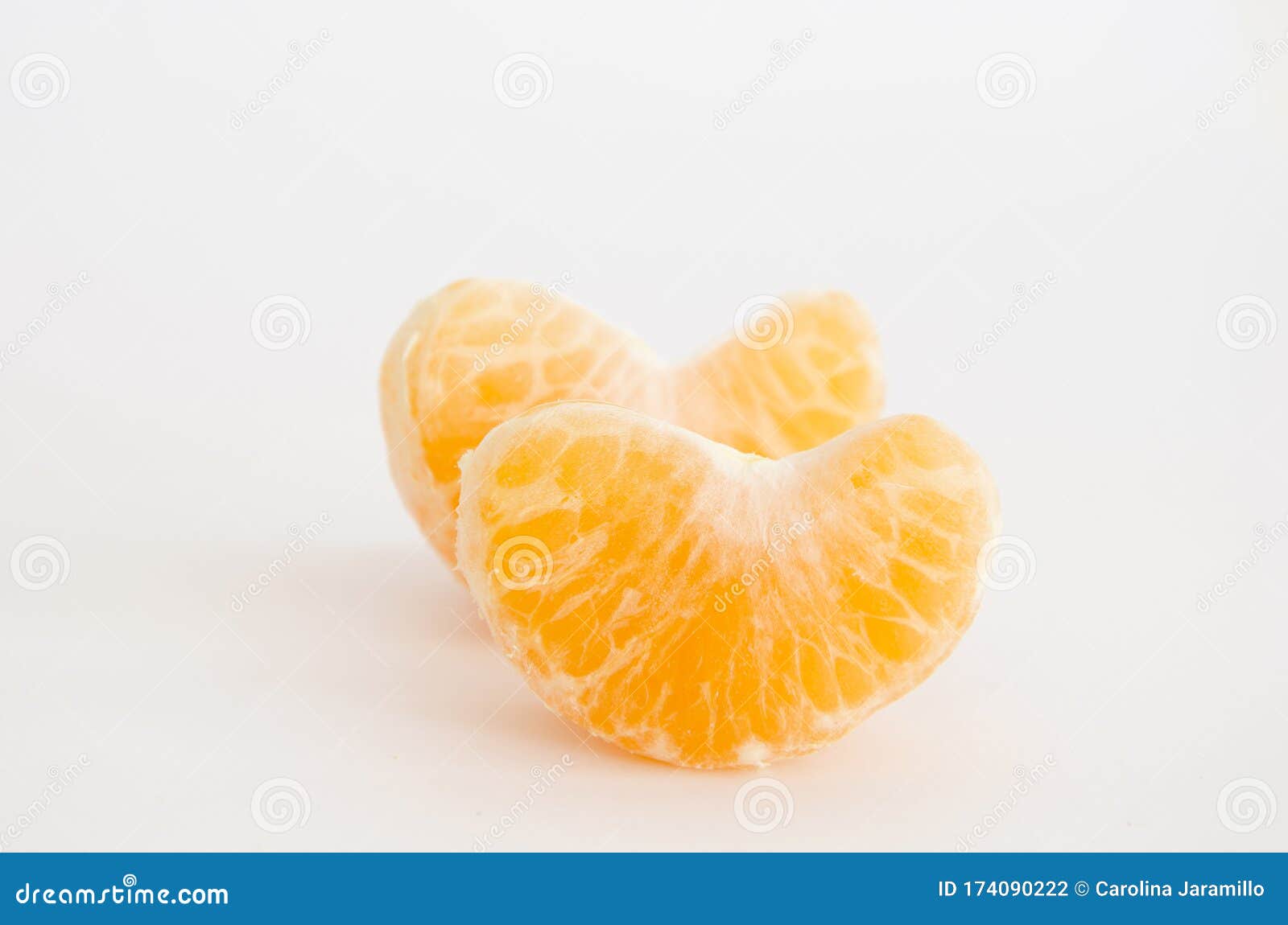 Pair of Mandarin Orange Segments on White Background Stock Photo ...