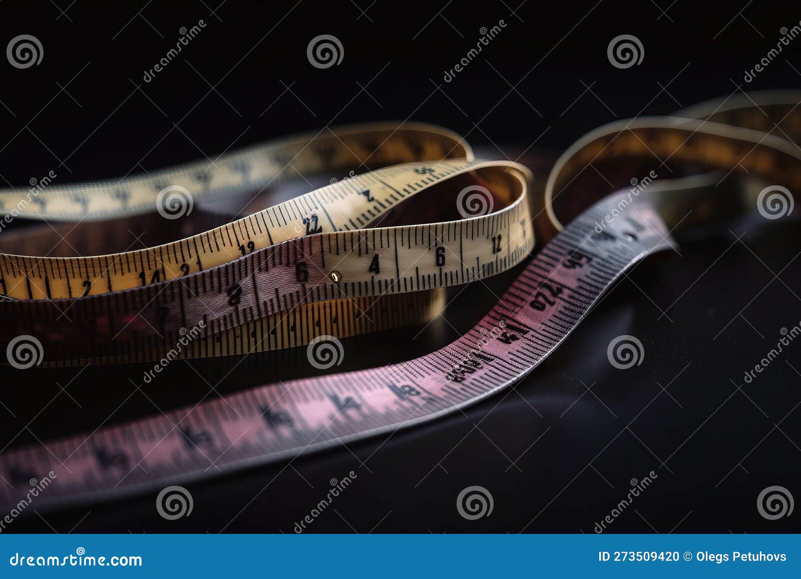 A Pair of Measuring Tape Sitting on Top of a Table Stock Illustration ...