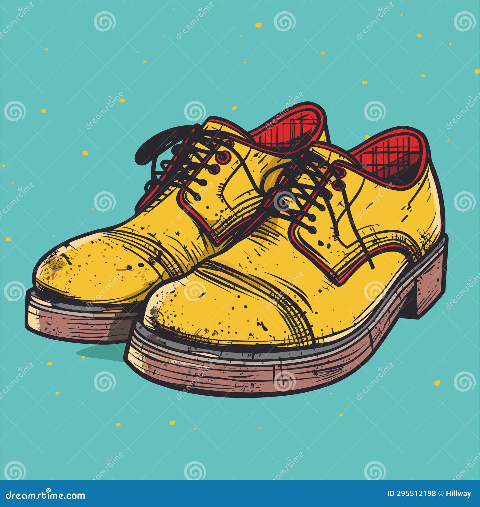 A Pair of Men S Very Worn and Dirty Shoes, Simple Vector Stock Vector ...