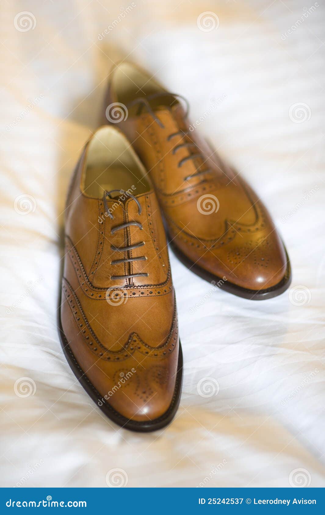 Pair of mens brogue shoes stock image. Image of laces - 25242537