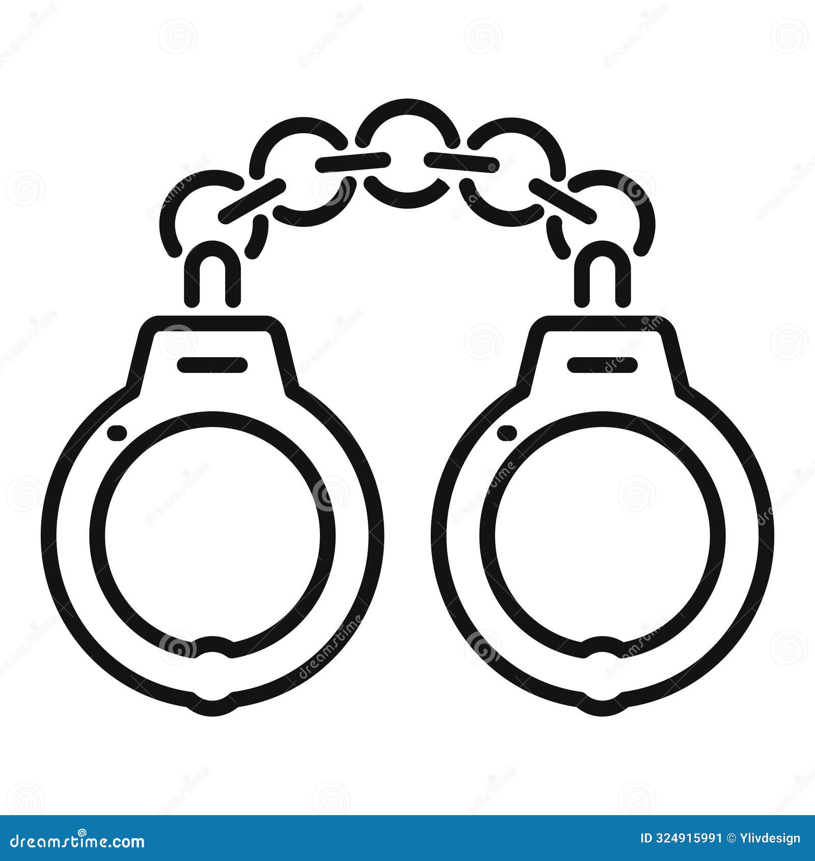 Pair of Metal Handcuffs Connected with Chain for Arresting Stock ...