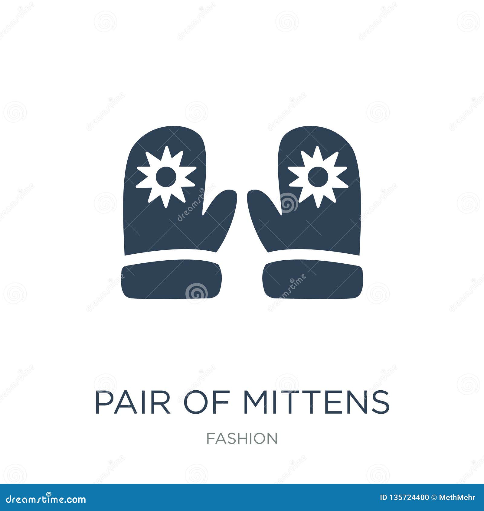 Pair of Mittens Icon in Trendy Design Style. Pair of Mittens Icon ...