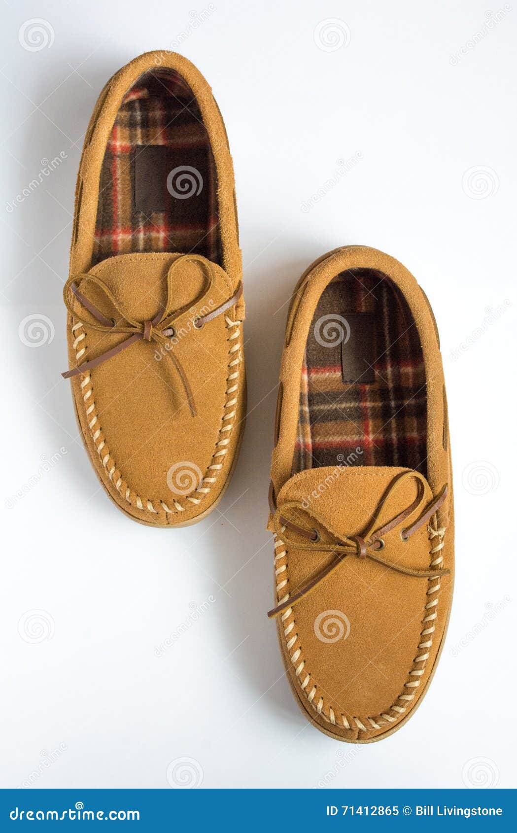 Pair of Moccasin Slippers Top View Staggered Stock Image - Image of ...