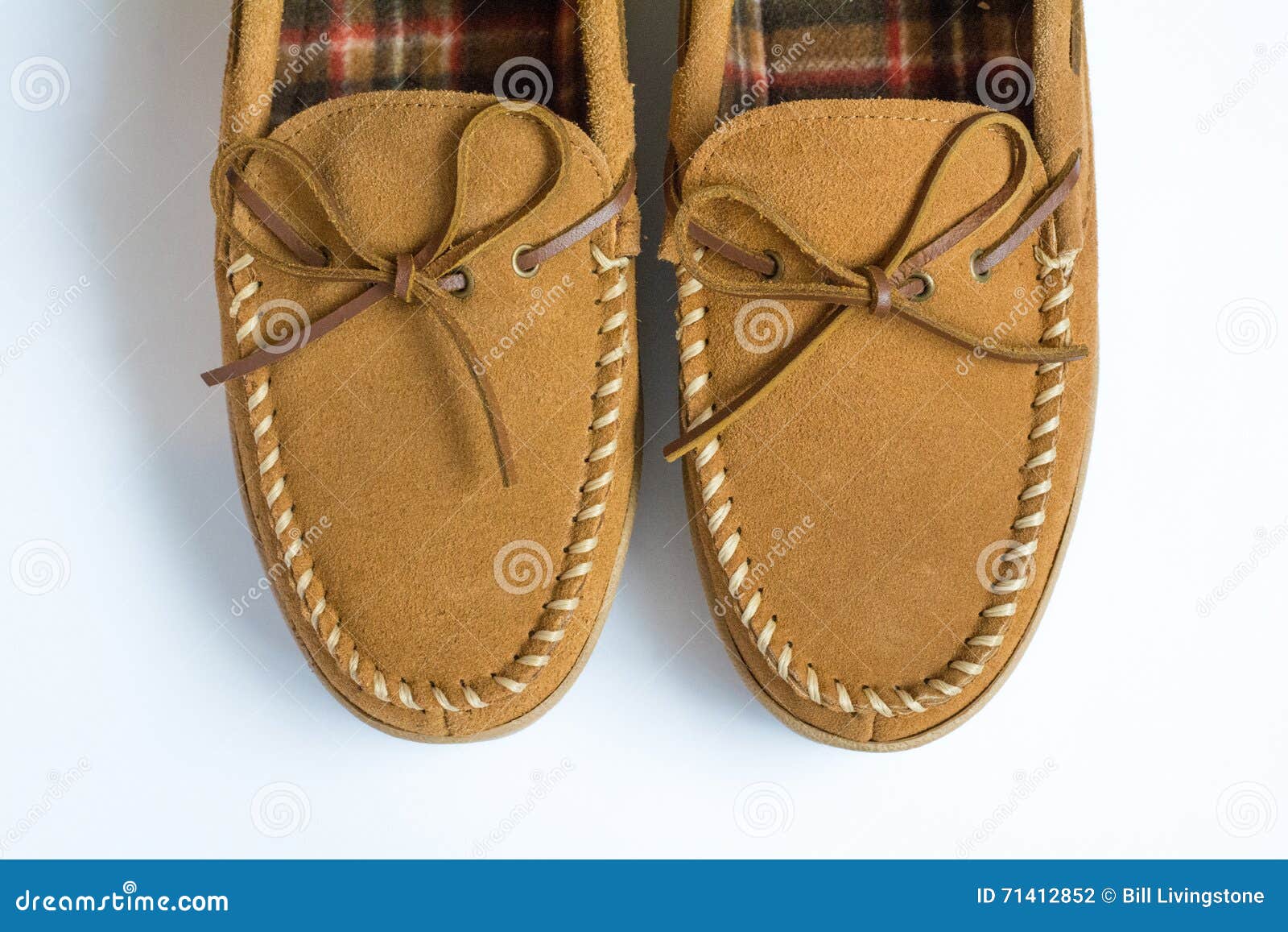 Pair of Moccasins Slippers Top View Closeup Stock Photo - Image of ...