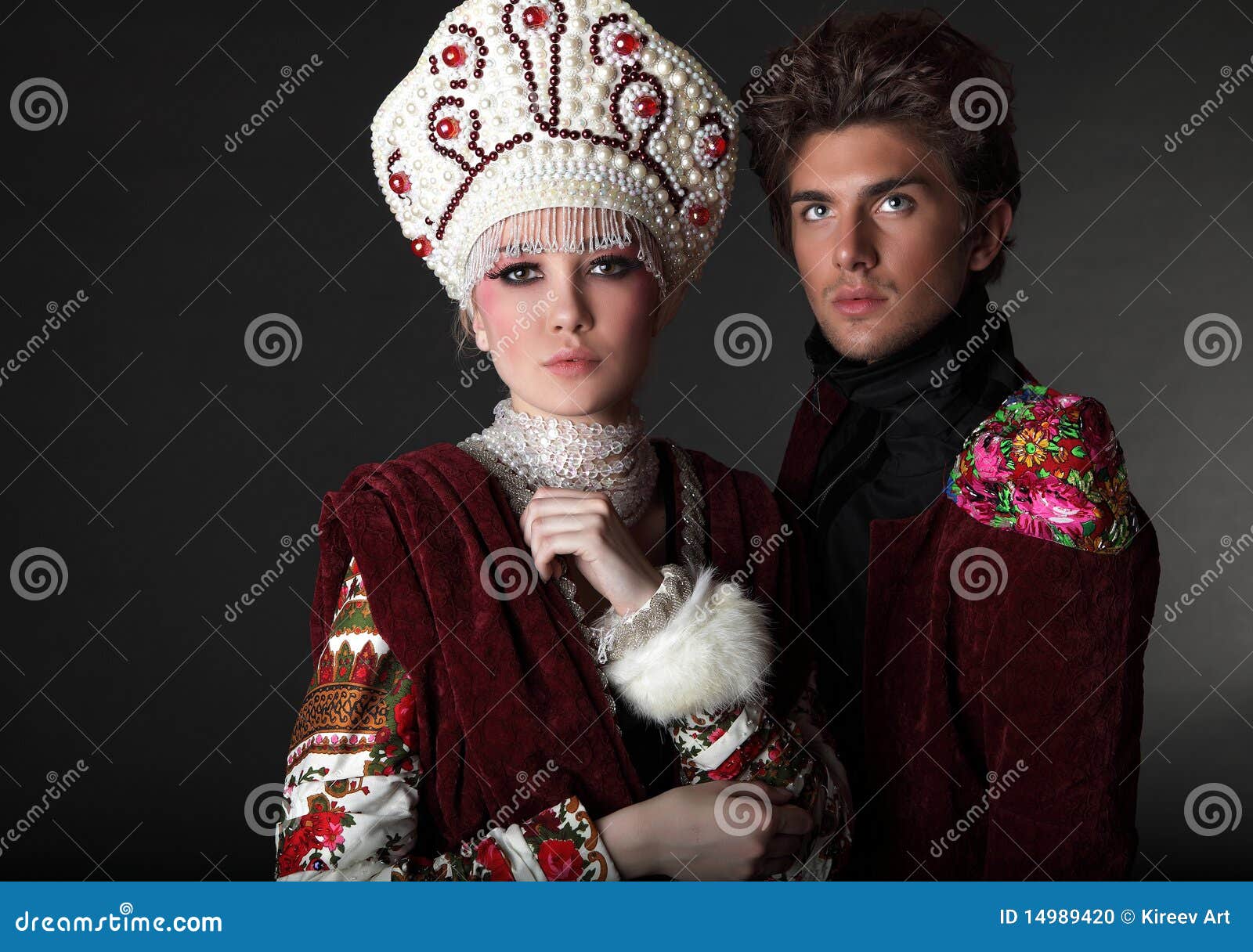 Pair Models in Exclusive Design Clothes Stock Photo - Image of model ...