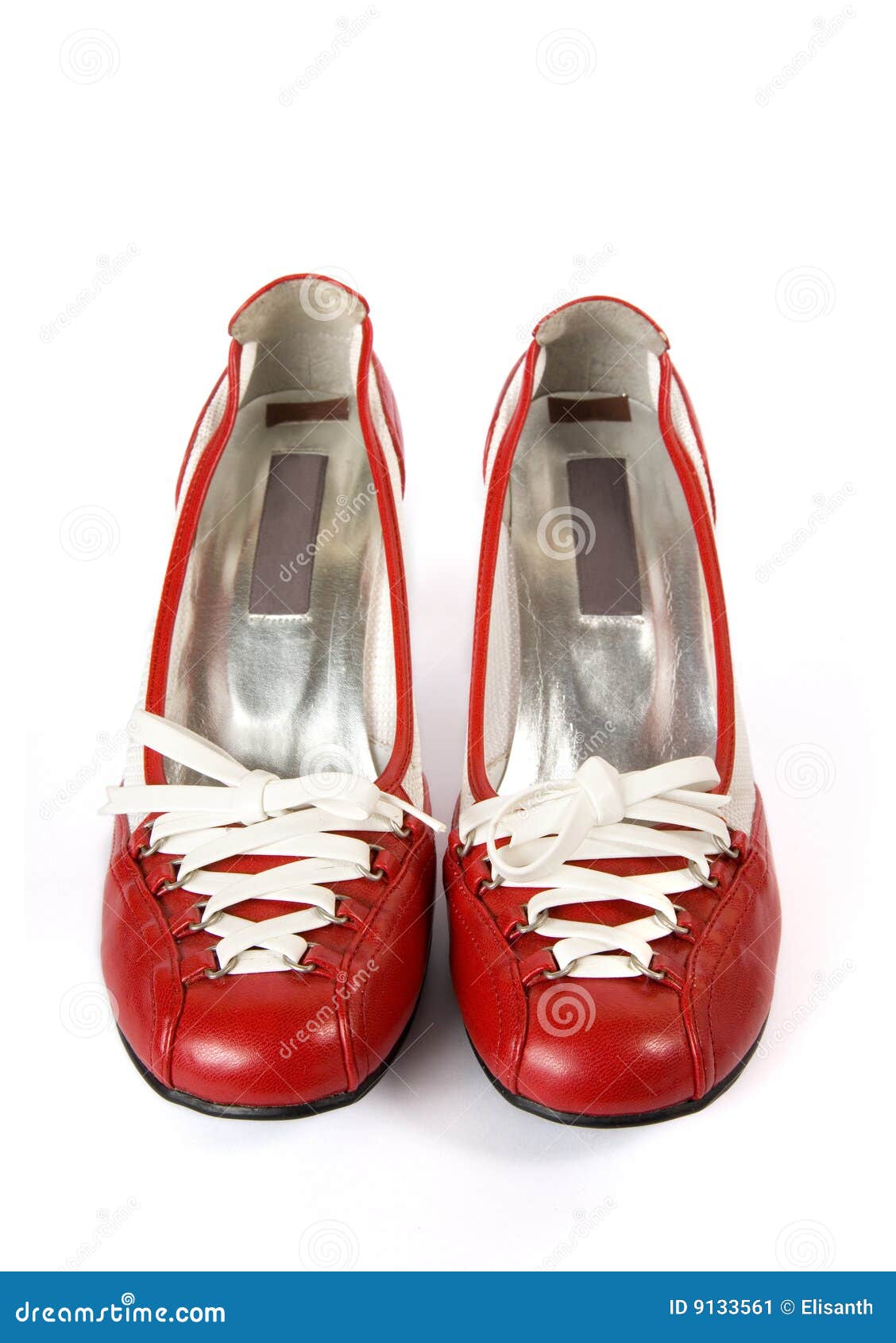 Pair of Modern Female Shoes, Front View Stock Image - Image of elegance ...